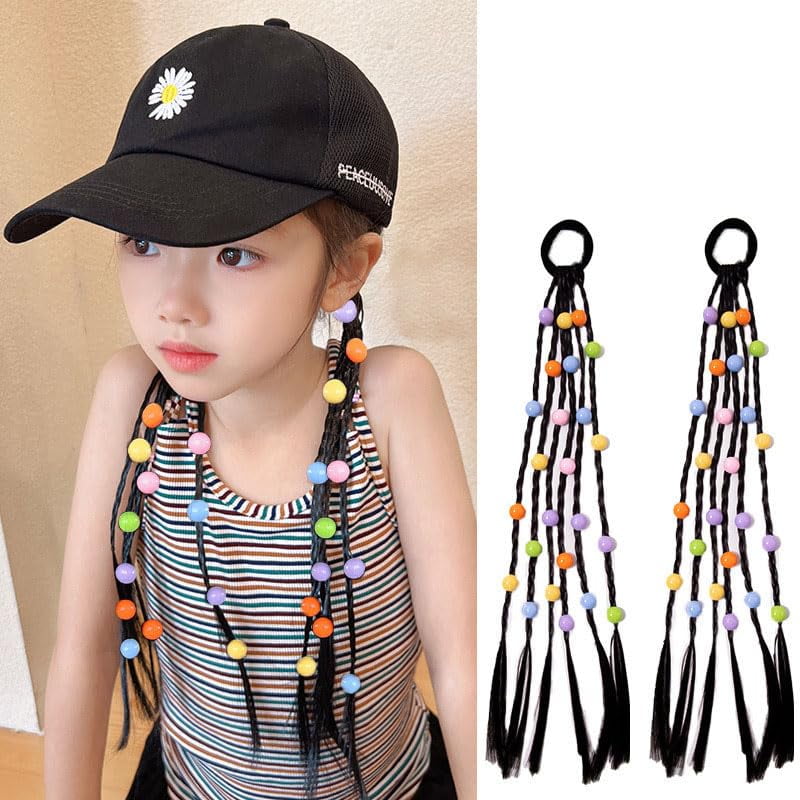 ZEELPETAL Girls Rubber Band Hair Extensions Colourful Braids Hair ...
