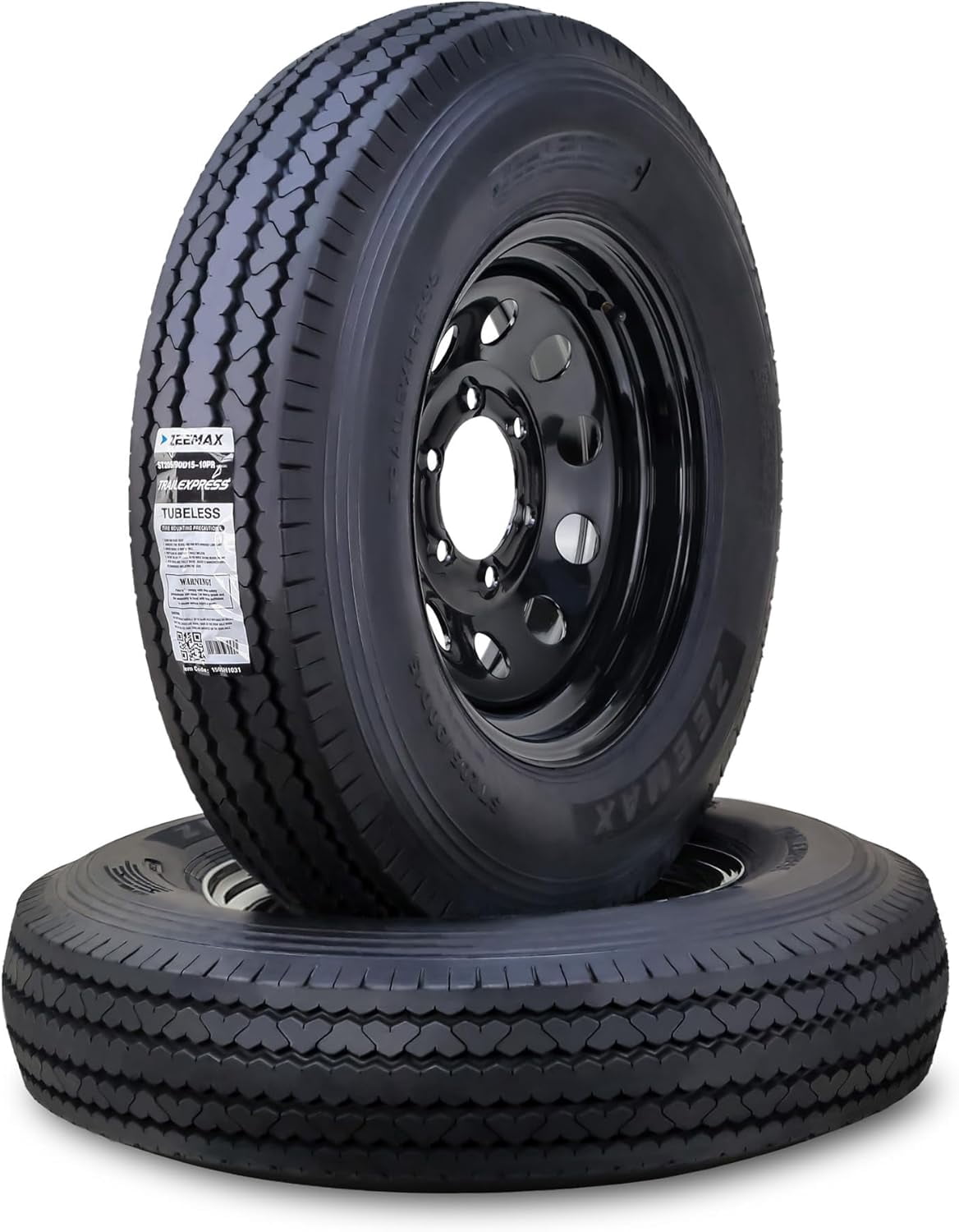 ZEEMAX Trailer Tire Wheel Assembly ST205/90D15 10-Ply E 118L 6 Lug on 5 ...