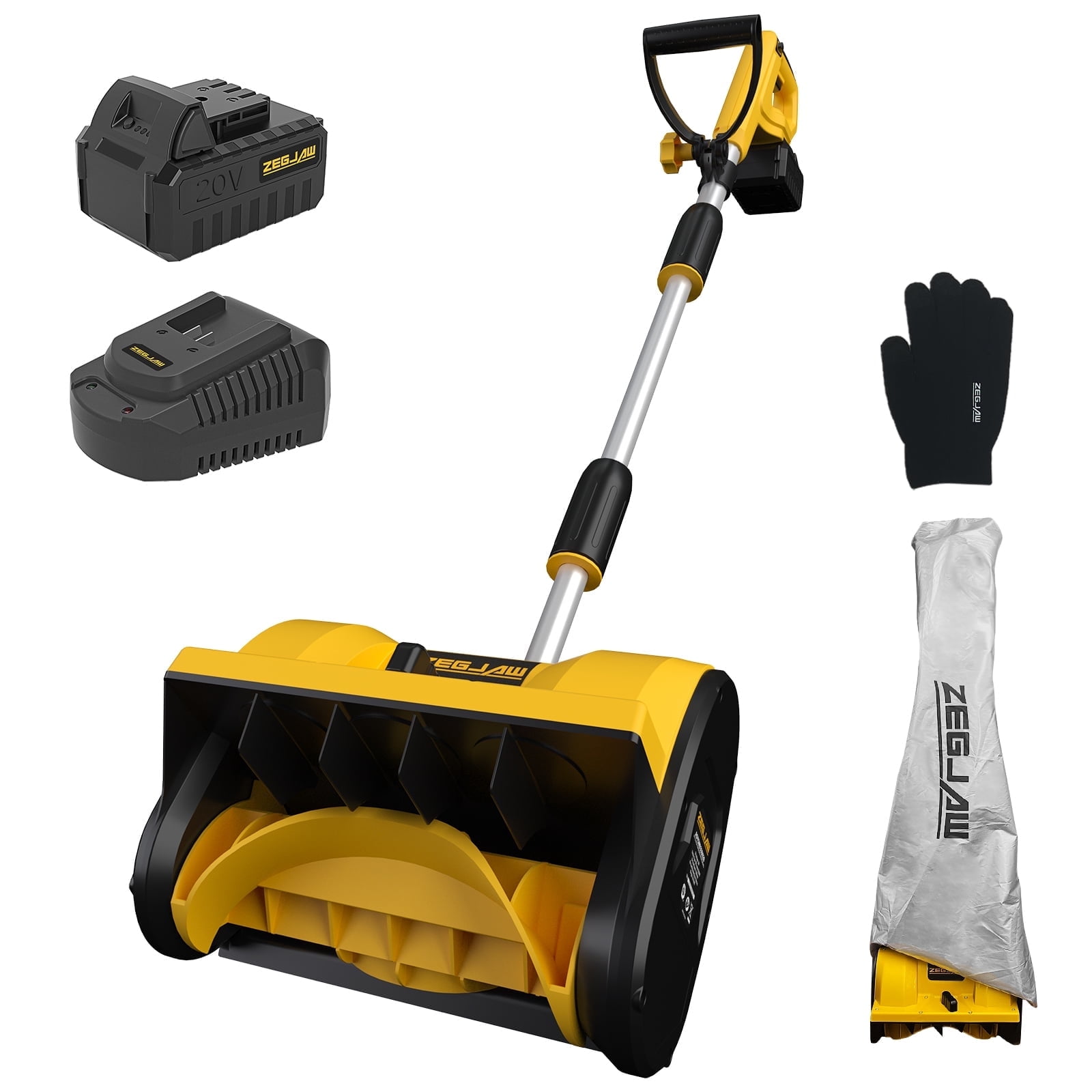 ZEGJAW Cordless Snow Shovel, 20V 12-Inch Electric Snow Shovel, Snow ...