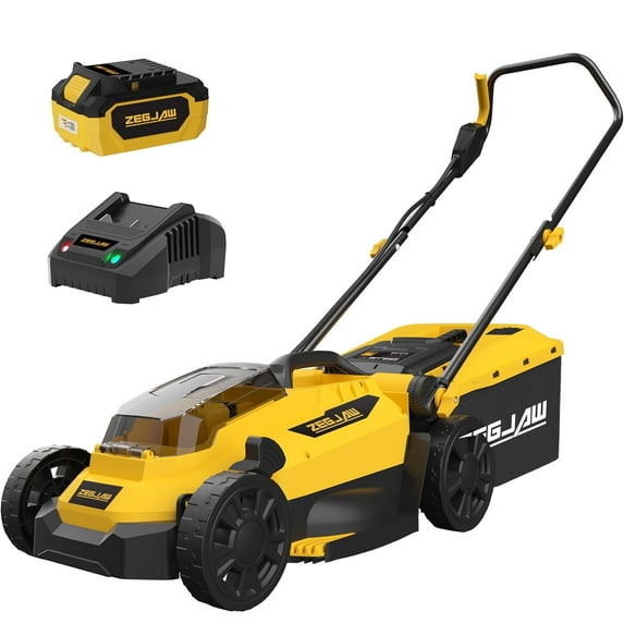 ZEGJAW Lawn Mower Cordless,13-Inch Electric Lawn Mower with 4.0Ah ...