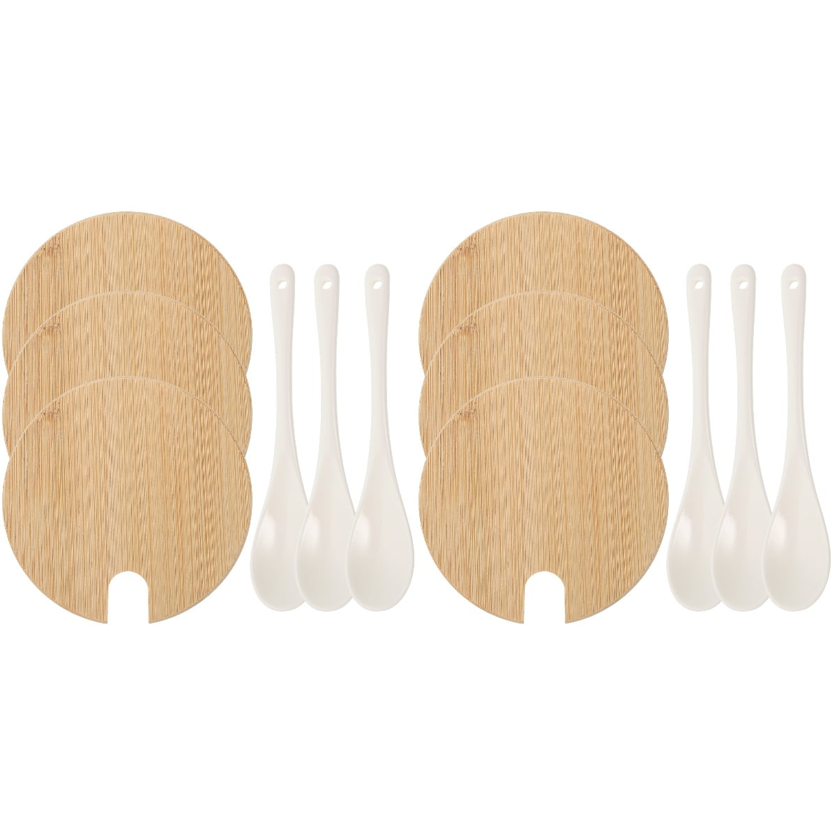 ZEHUANYU 2 Sets of Sturdy Mug Cup Lids Bamboo Cup Covers Ceramic Spoons ...
