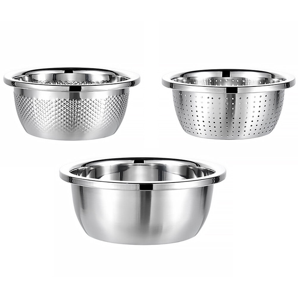 ZEHUANYU 3pcs Stainless Steel Drain Bowl Basin Drying Basin Kitchen ...