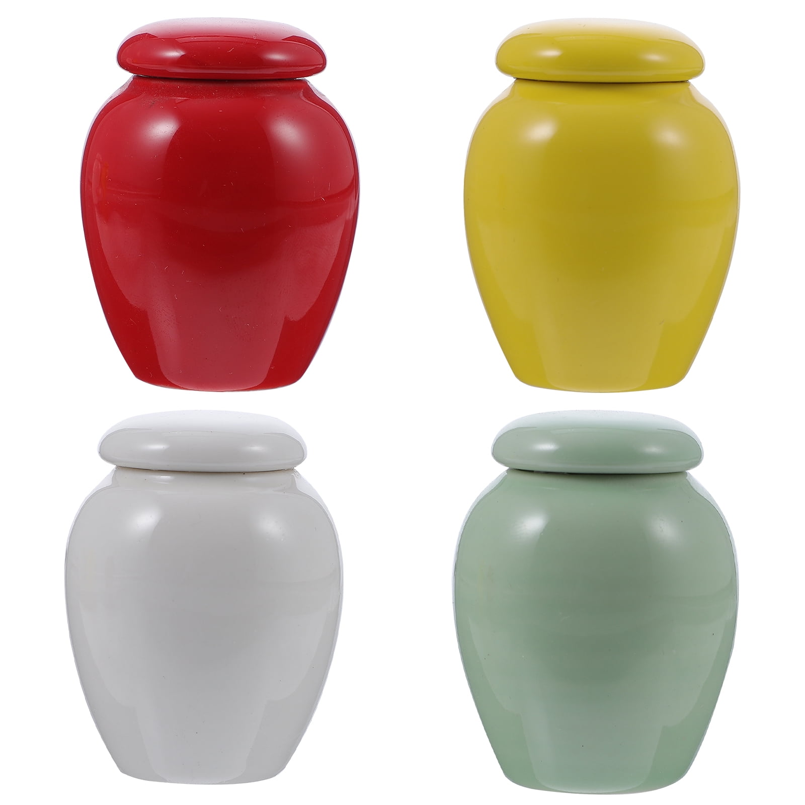 ZEHUANYU 4pcs Funerary Jar Urn Storage Container Ceramic Cinerary ...