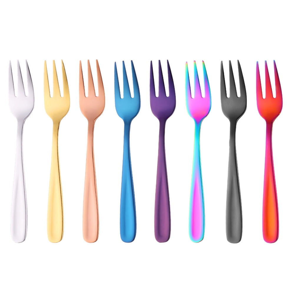 ZEHUANYU 8pcs Stainless Steel Cake Forks Fruit Forks Home Food Forks ...