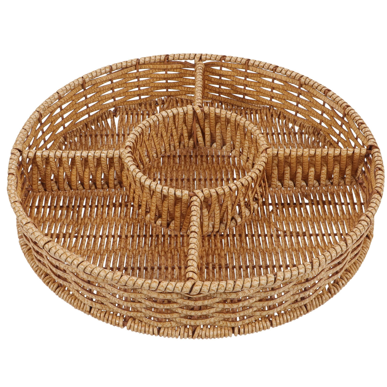 ZEHUANYU Round Bread Serving Basket Handcrafted Bread Serving Tray ...