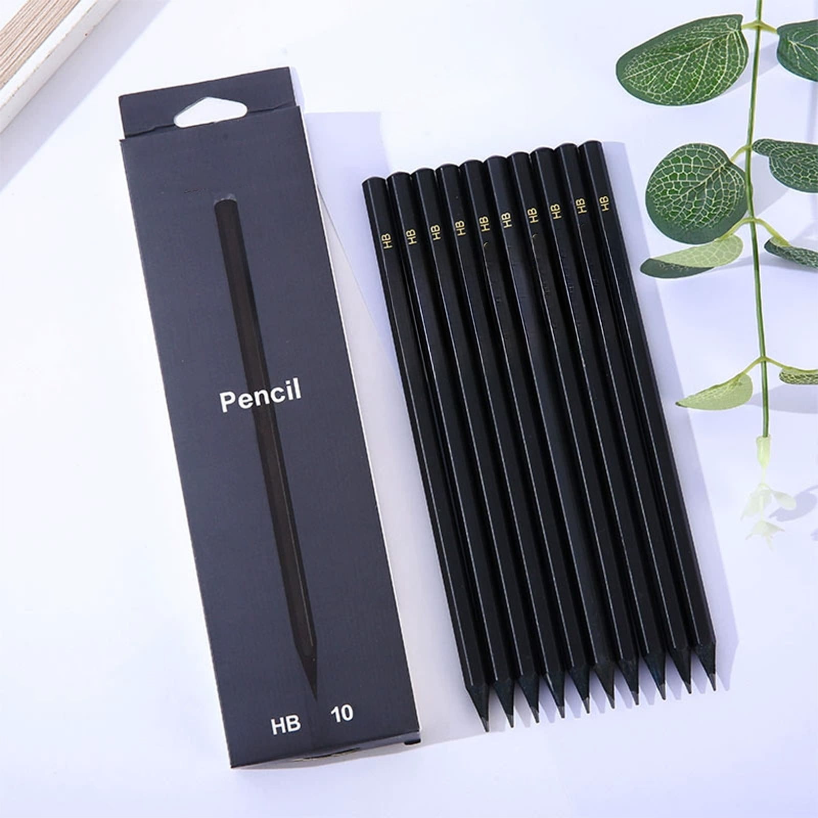 ZEIDO 10pcs Black Wood Pencil Thickening For Primary School Students ...