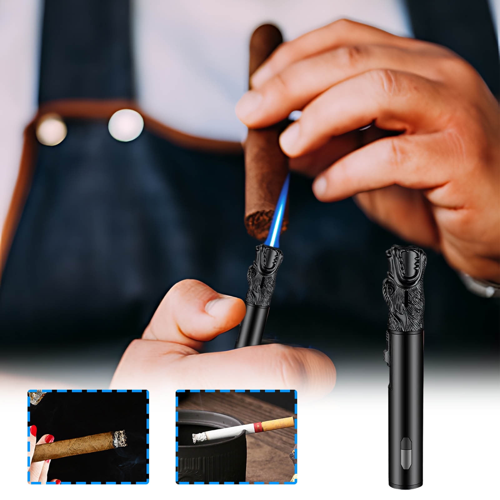 ZEIDO Multifunctional Metal Butane Lighters 360 Degree Inverted Use ...