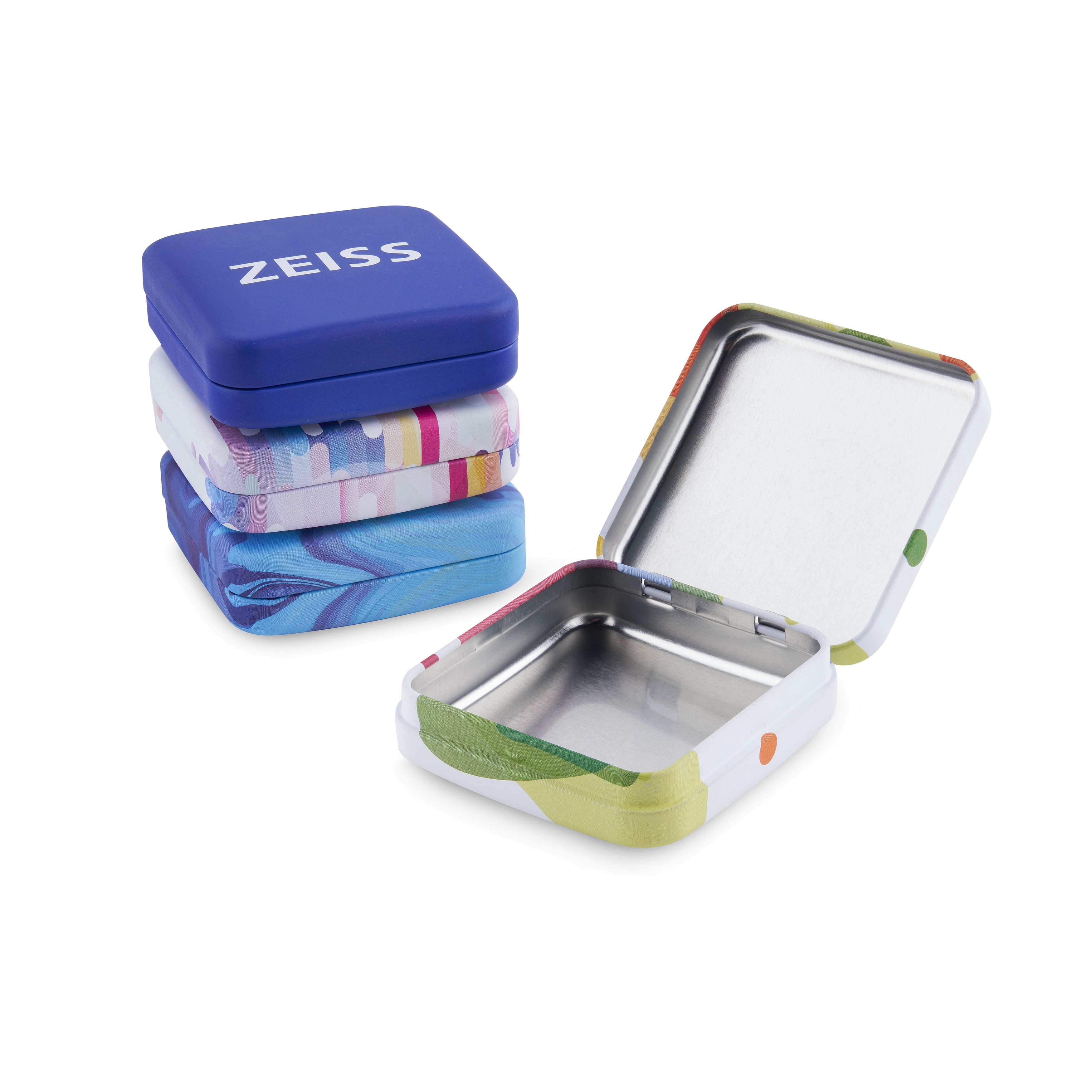 ZEISS Lens Wipe Cleaning 'Tin Box' Containers with Hinge Lids, Pack of ...