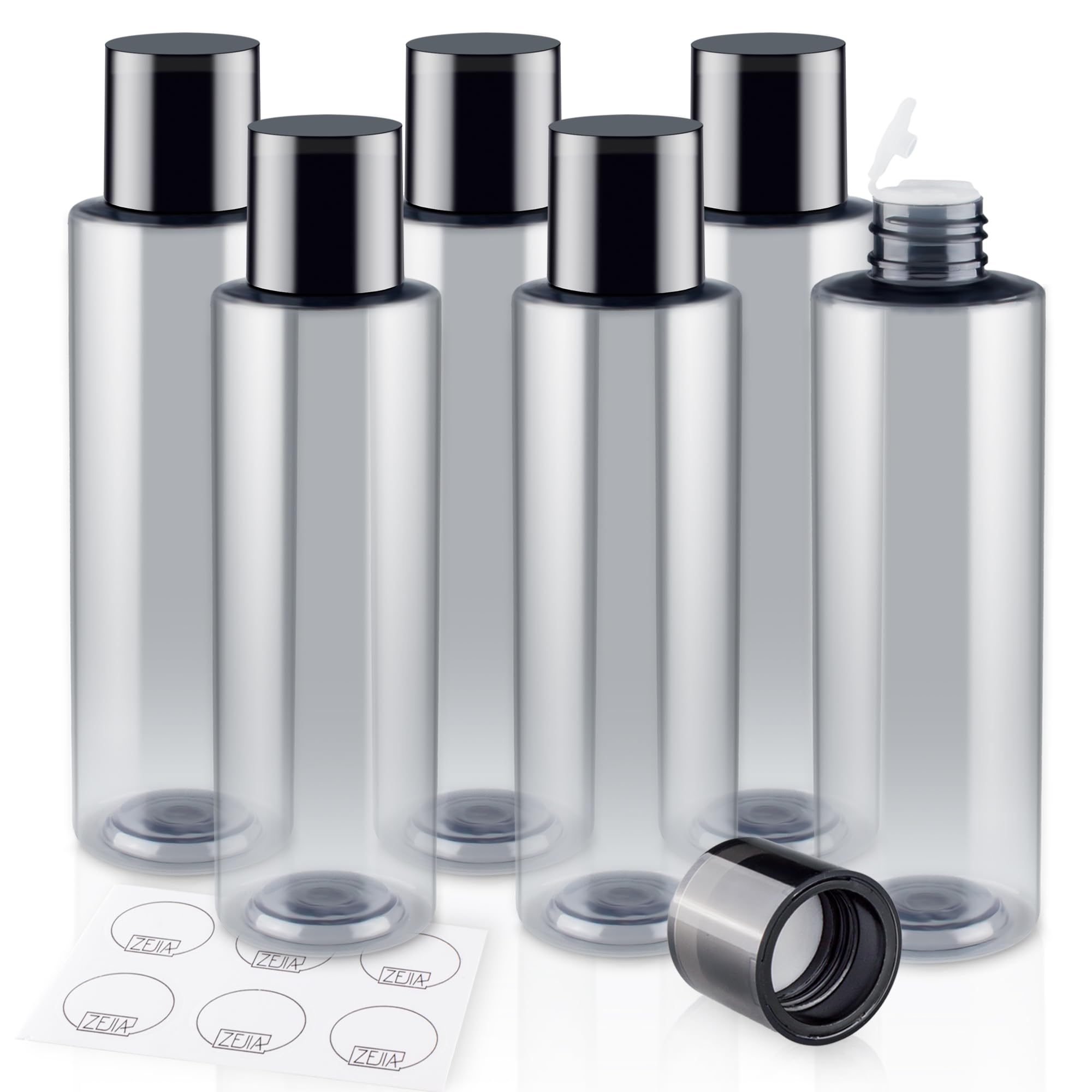 ZEJIA 200ML/6.8OZ Travel Size Toiletries, 6 Pack Plastic Travel Bottles ...