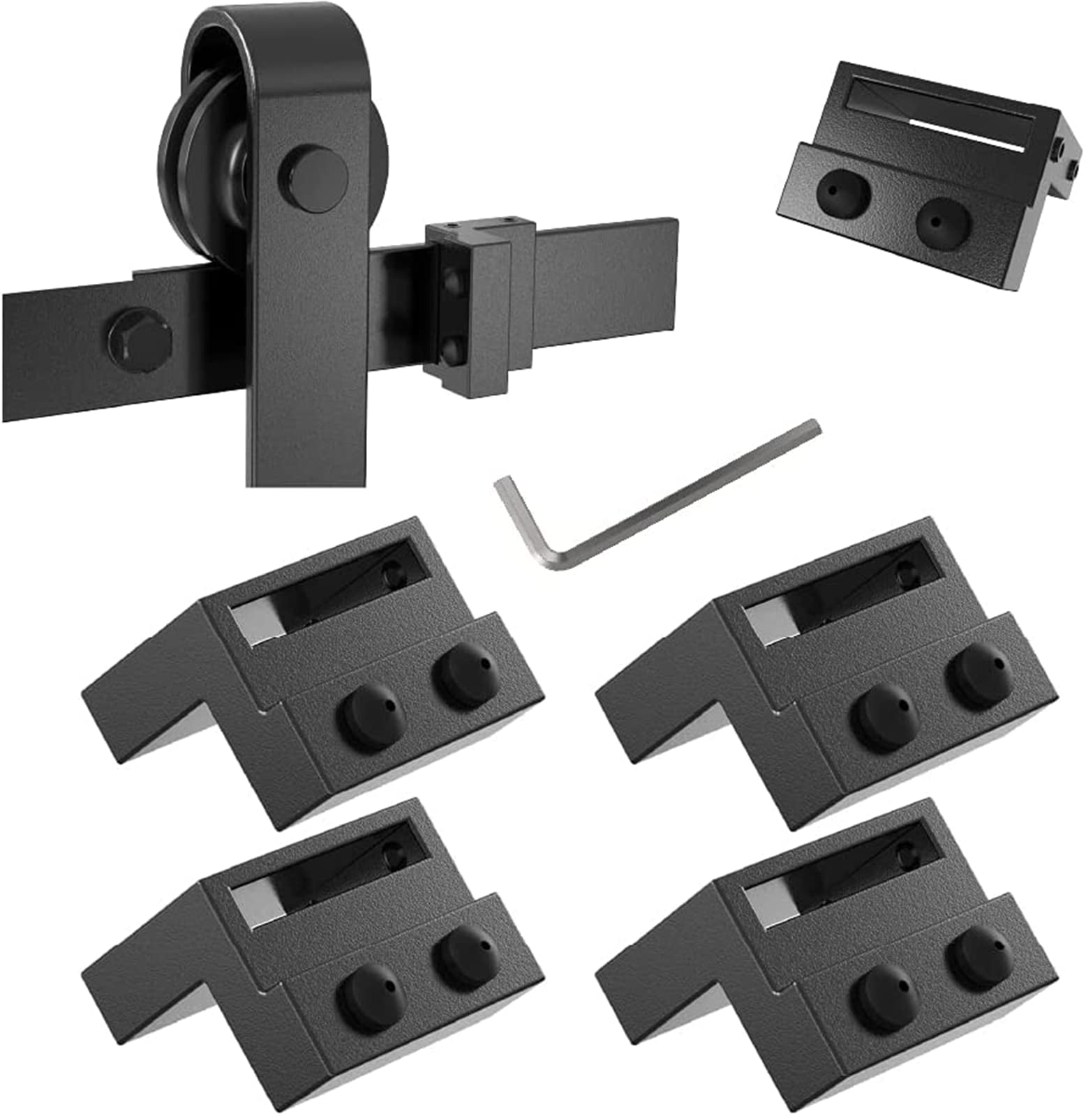 ZEKOO Black Steel Stopper Limit Device for Sliding Barn Door Hardware ...