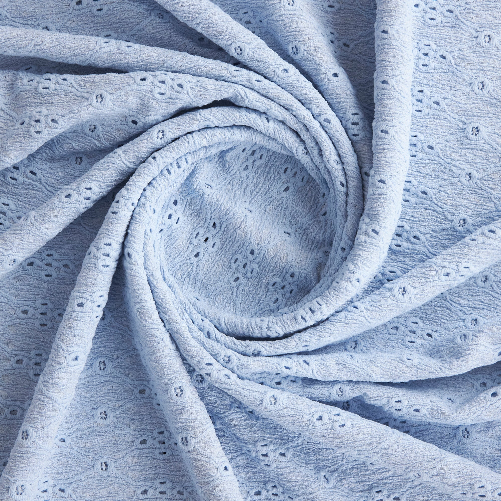 ZELOUF Rachel Stretch Eyelet Knit , Sewing, DIY, Crafts Fabric By The ...