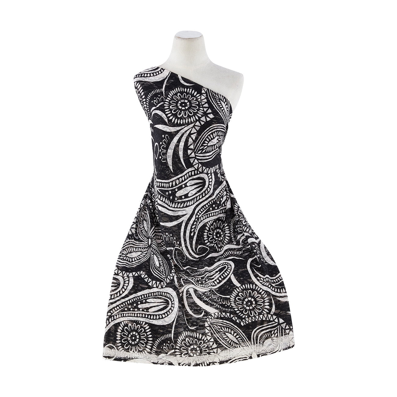 Zelouf Tribal Paisley Print On Lace , Sewing, DIY, Crafts Fabric by the ...