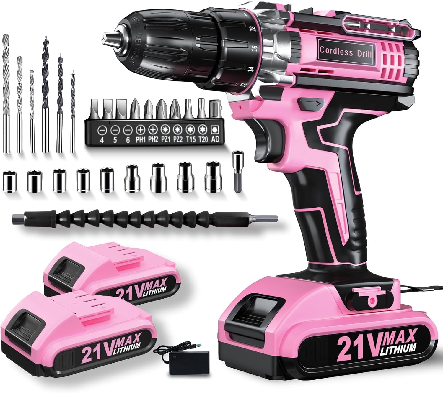 ZEN Drill, 21V Cordless Drill with Dual 2.0Ah Power Pack and Charger ...