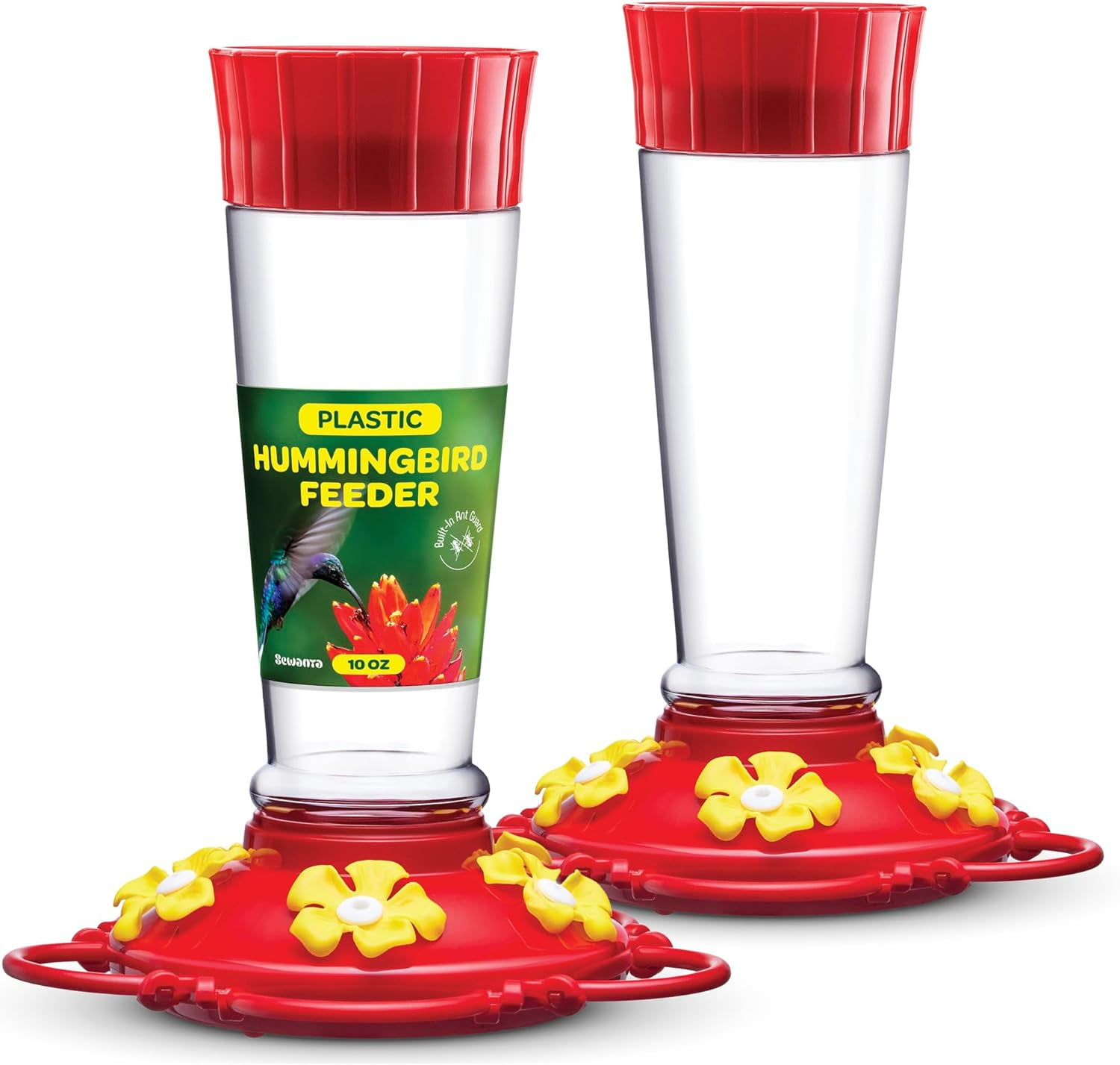 ZEN Hummingbird Feeder 10 oz [Set of 2] Plastic Feeders for Outdoors ...