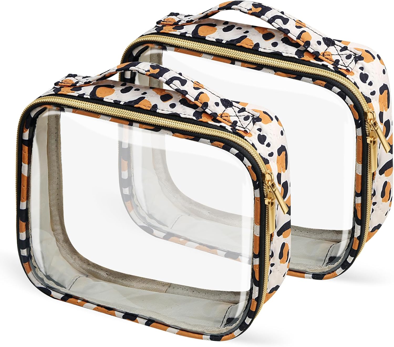 ZEN Travel Toiletry Bag,2 Pack Clear Makeup Bags with Handles,Quart ...