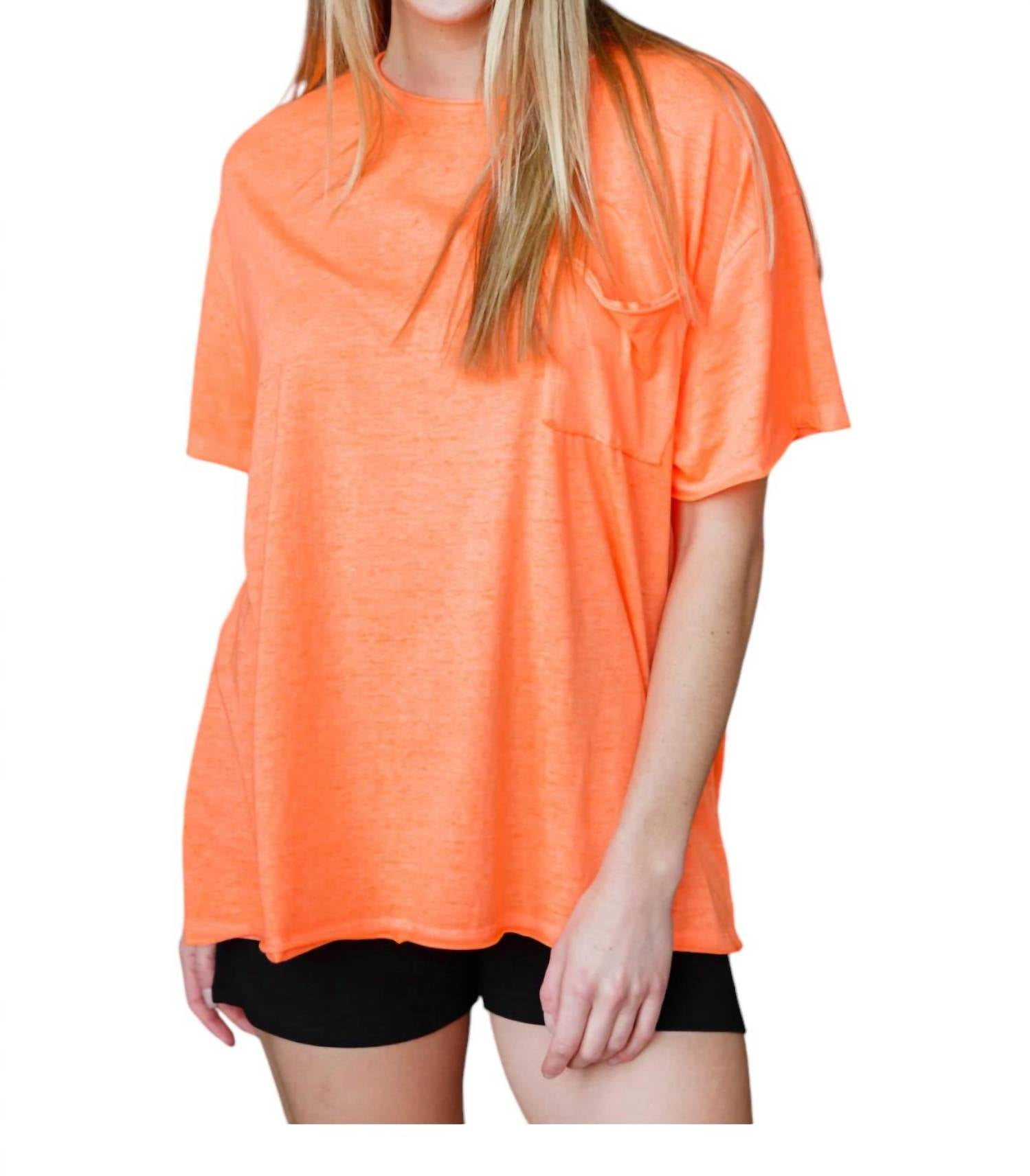 Zenana Emersion Oversized Raw Edge Tee - Walmart.com