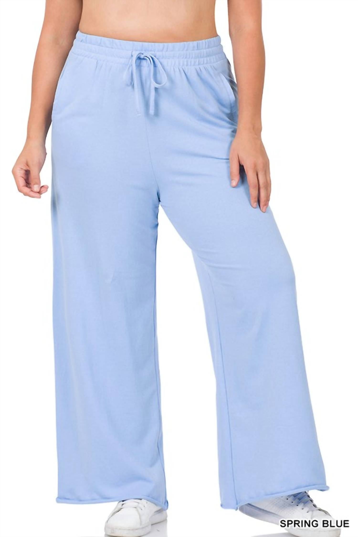 ZENANA French Terry Wide Leg Lounge Pants - Walmart.com
