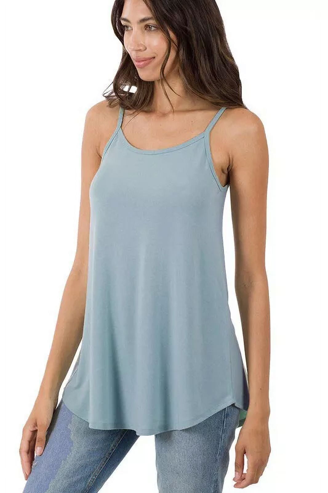 (ZENANA) Front-Back Reversible (Vneck-ScoopNeck Reversible) Spaghetti ...