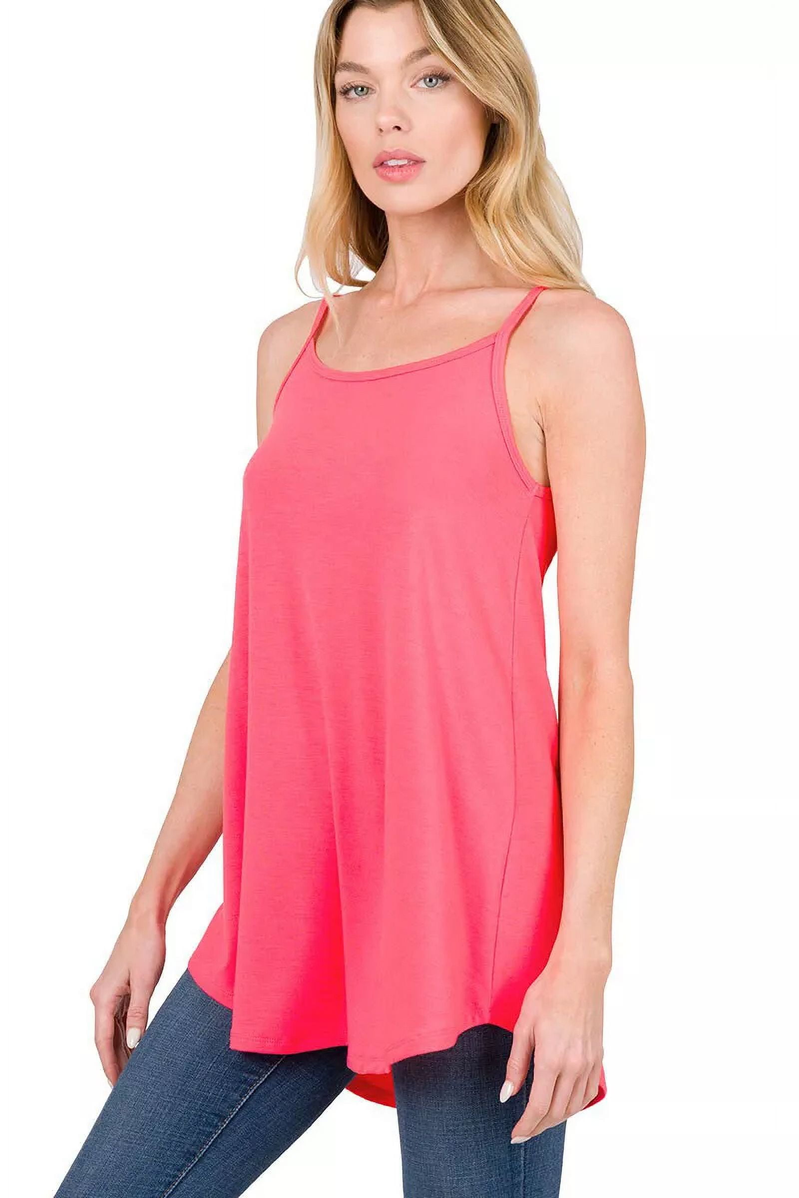 (ZENANA) Front-Back Reversible (Vneck-ScoopNeck Reversible) Spaghetti ...