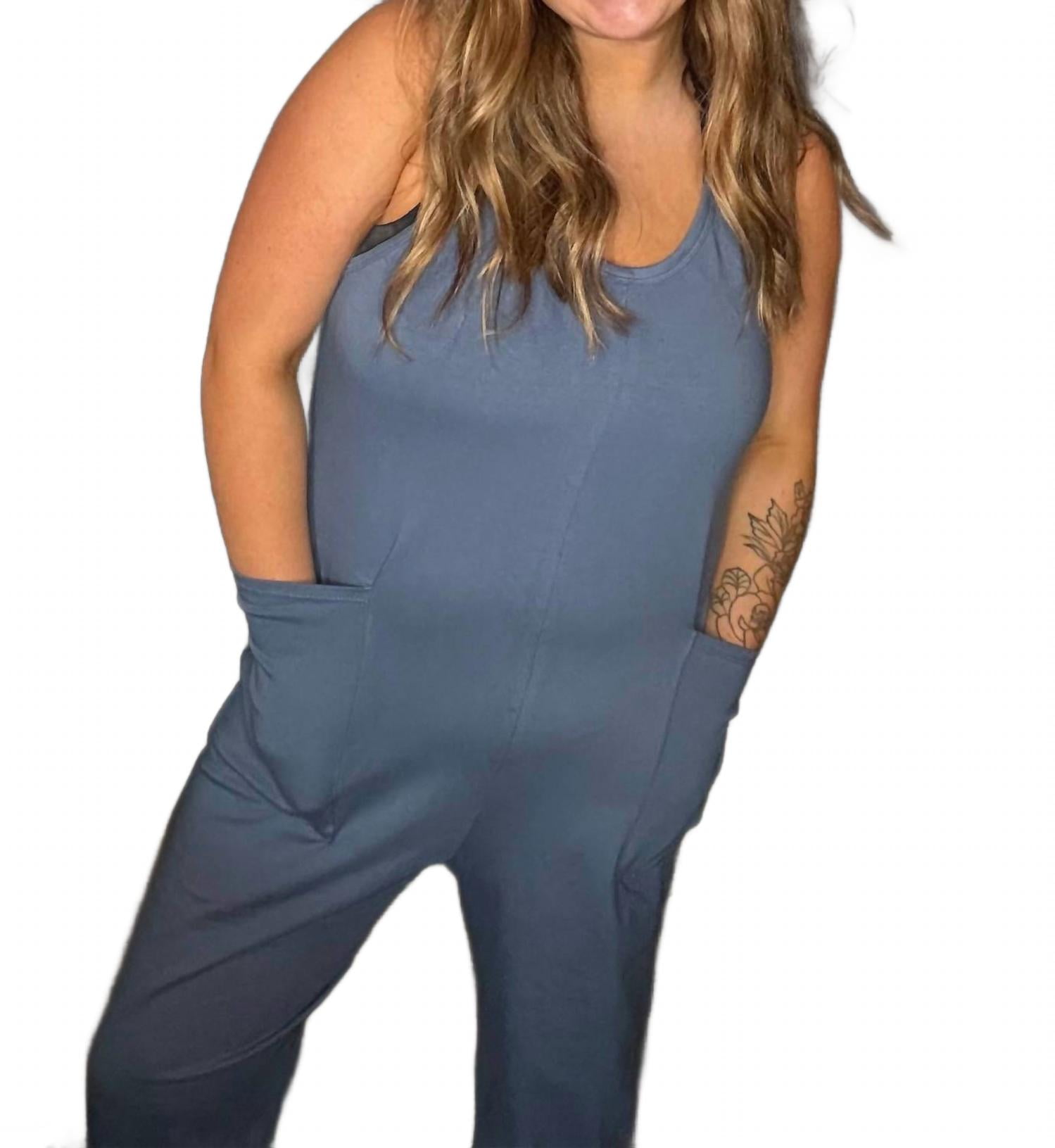 ZENANA Spaghetti Strap Pocket Jumpsuit - Walmart.com