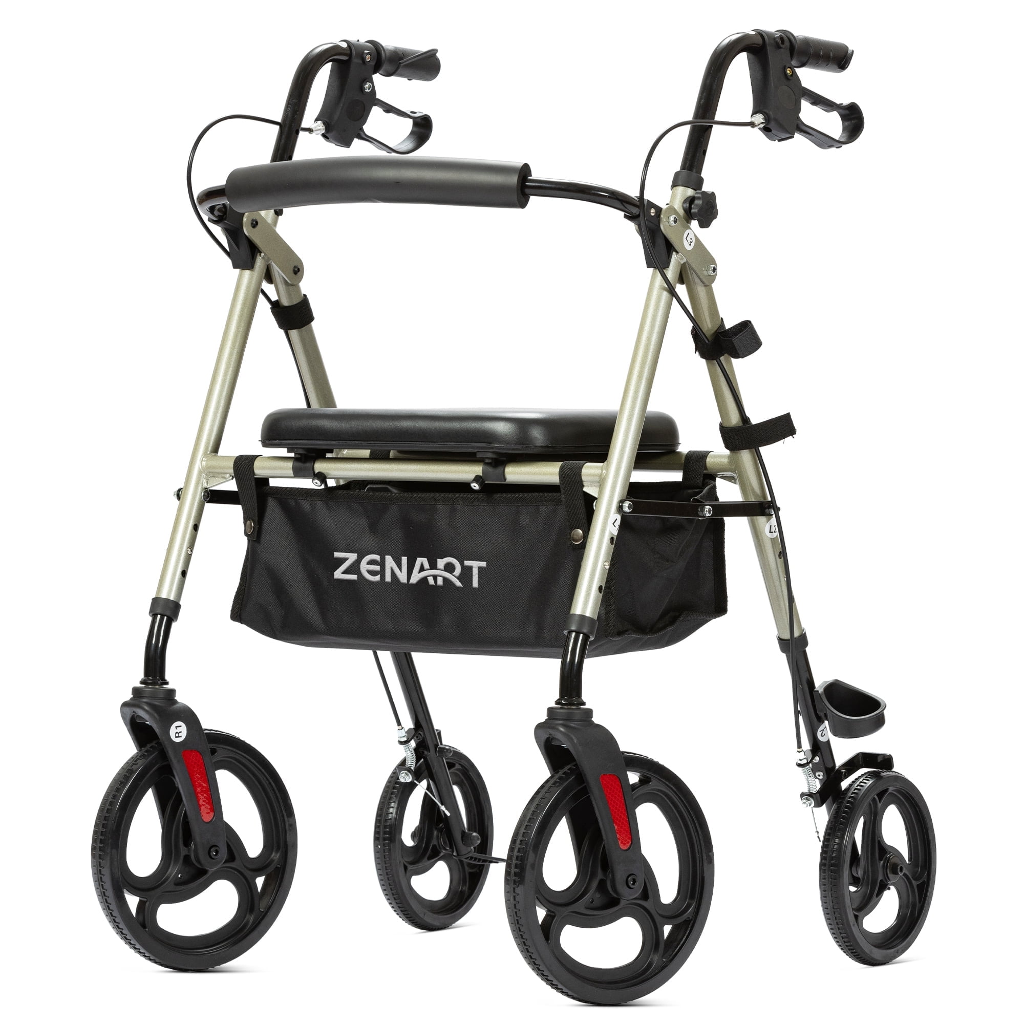 ZENART Mobility Rollator Walker for Seniors Adult with Adjustable Seat ...