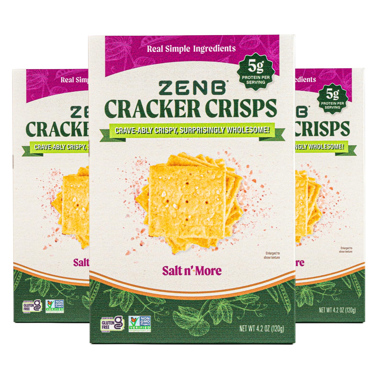 ZENB Cracker Crisps - Gluten Free Crackers Made From 100% Yellow Peas, Non-GMO, 5g of Protein ...