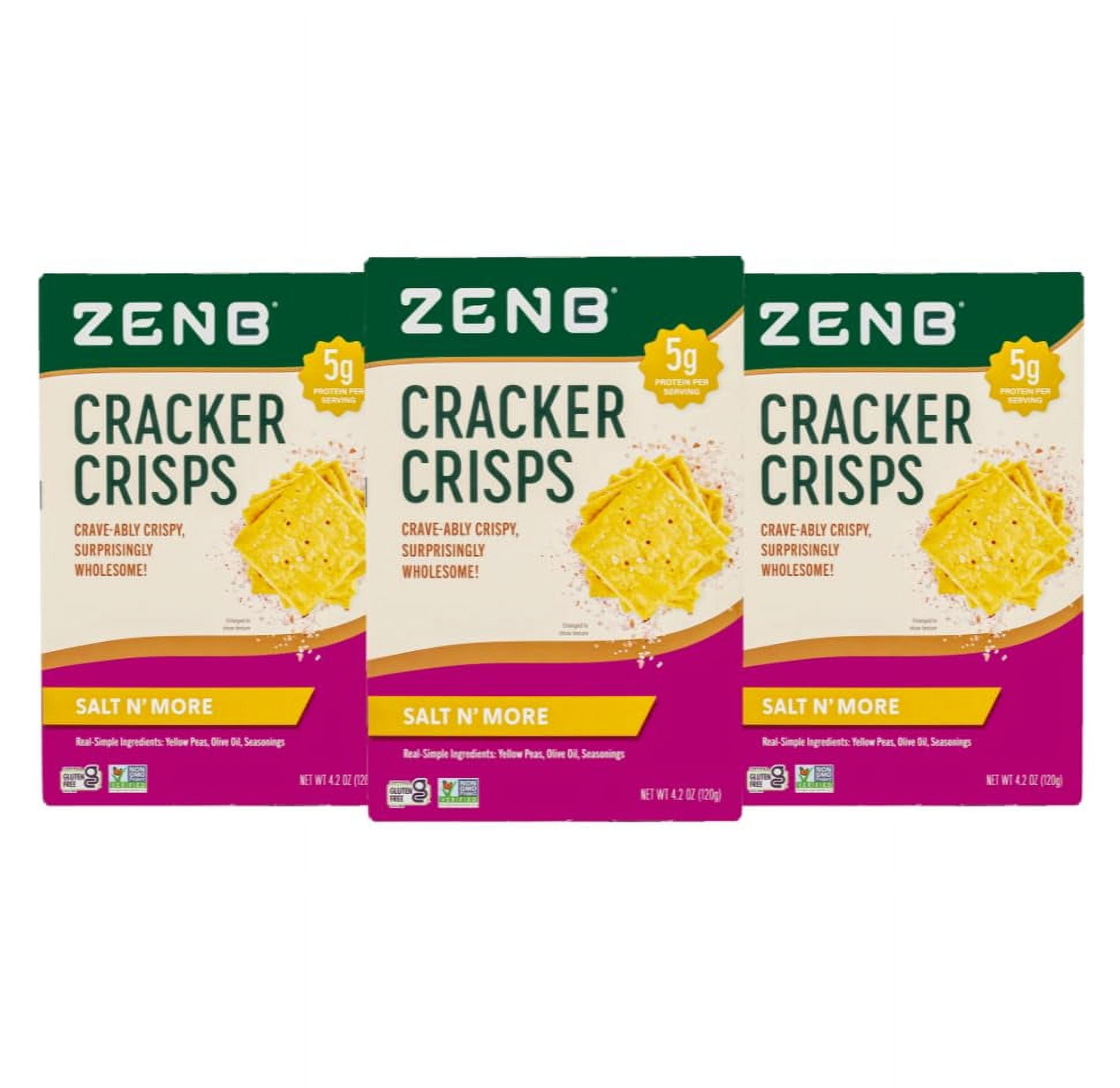 ZENB Cracker Crisps - SBF3 Gluten Free Crackers Made From 100% Yellow Peas, Non-GMO, 5g of ...