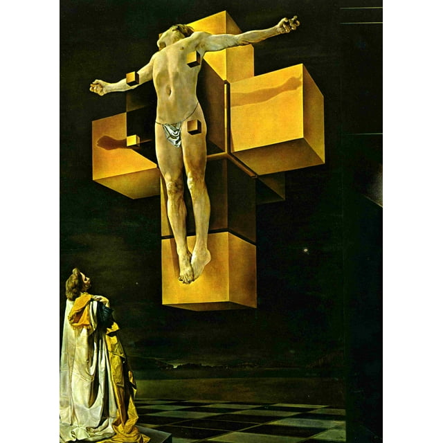 Salvador Dali's Famous Corpus Hypercubus Art: Framed Canvas for Decor ...