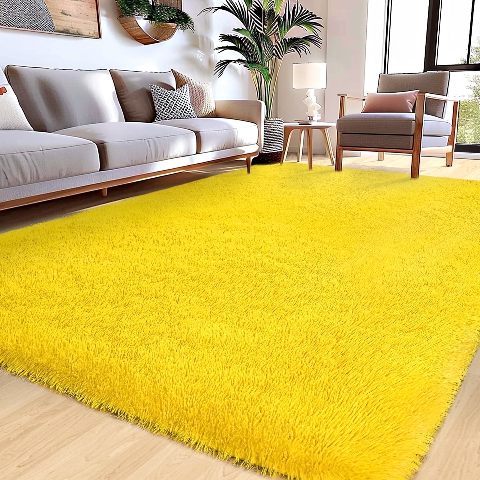ZENELESS 5x7 Soft Fluffy Area Rugs for Living Room Bedroom Modern Plush ...