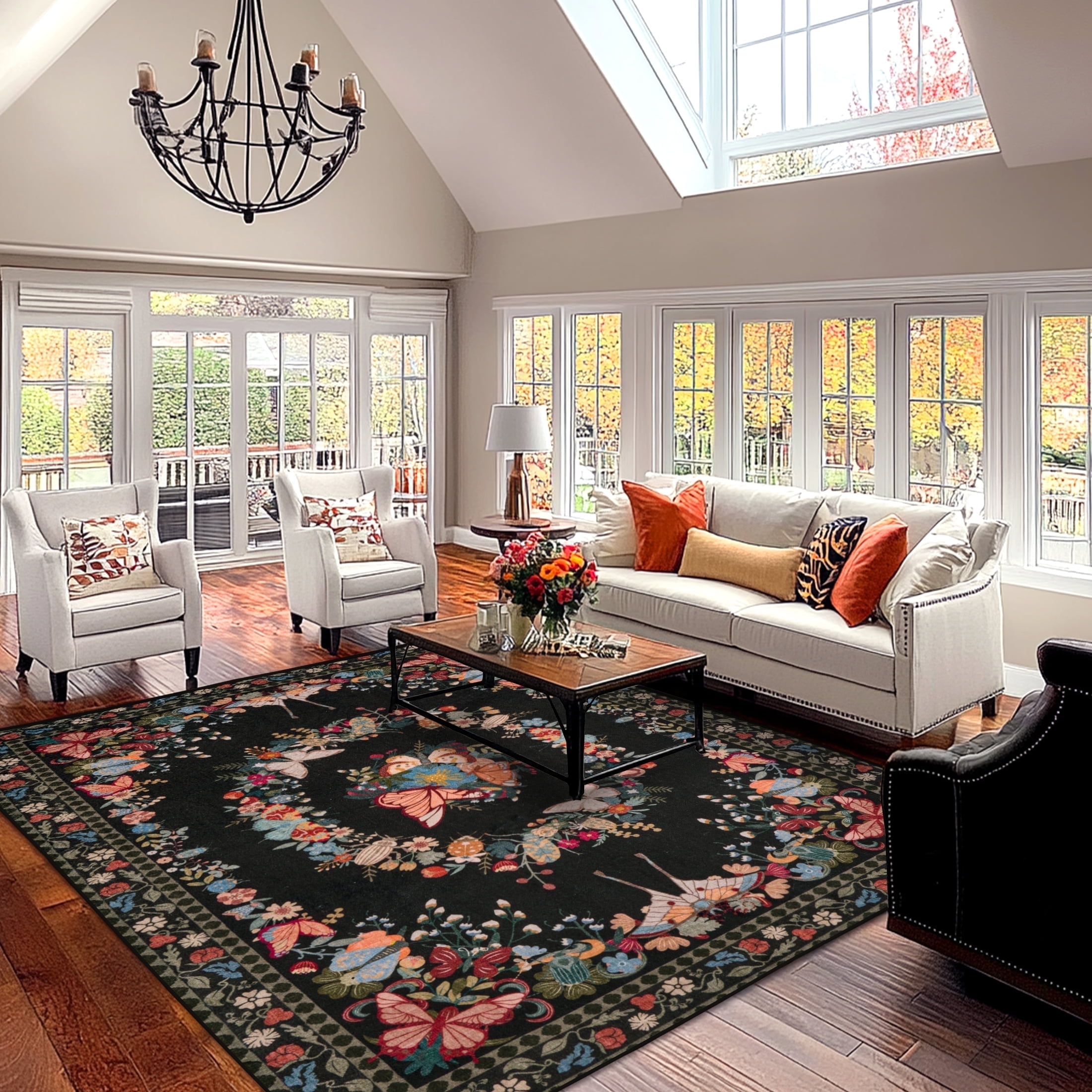 ZENELESS 6x9ft Washable Rugs, Low Pile Stain Resistant Throw Carpet ...