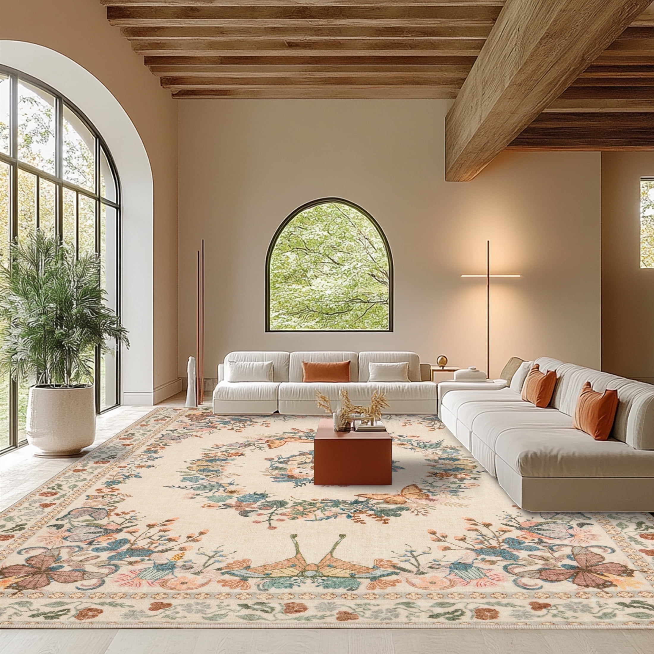 ZENELESS 8x10ft Large Washable Area Rugs, Soft Low Pile Print Rugs ...