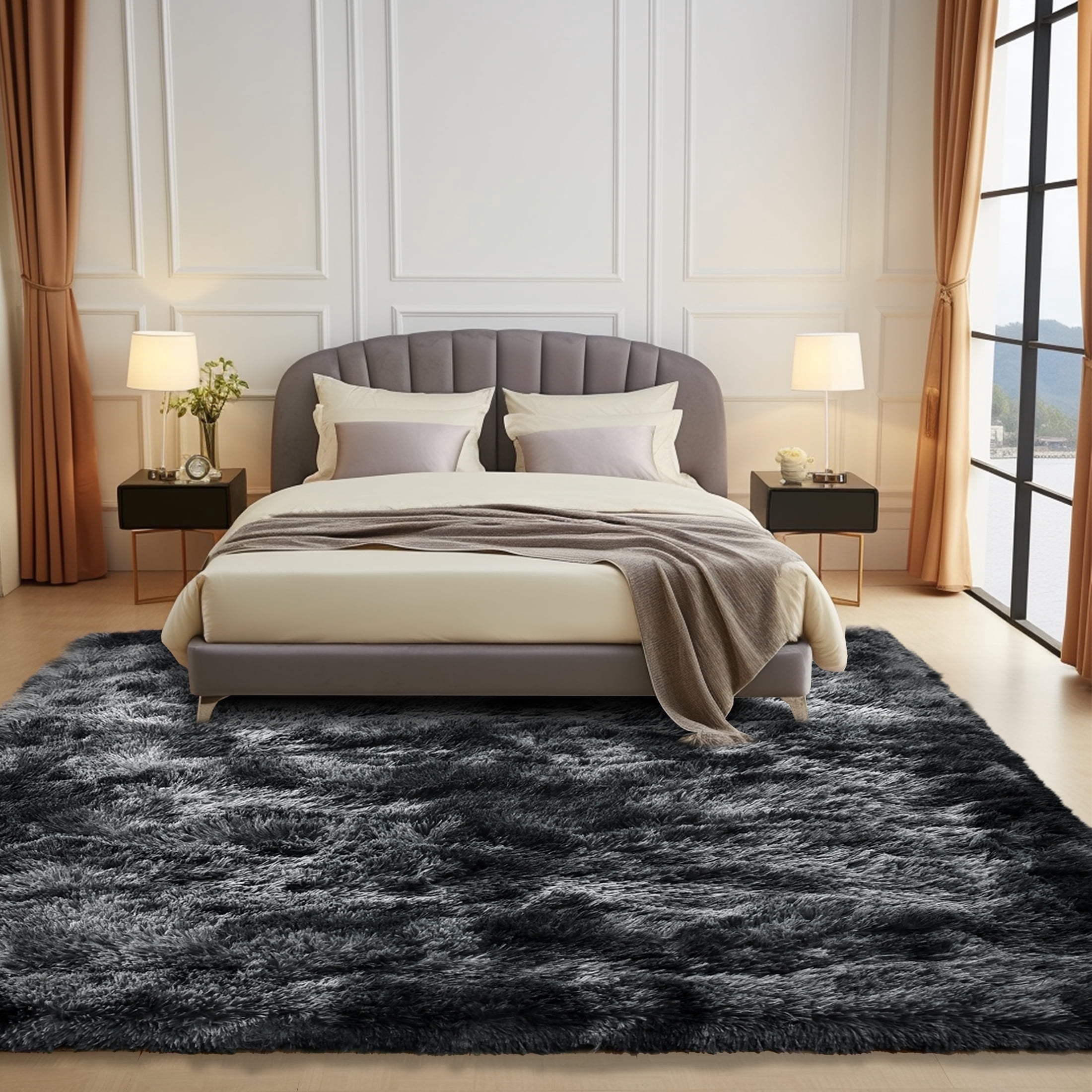 ZENELESS 9x12 Indoor Fluffy Rug, Extra Large Soft Plush Rug,Non-Slip ...