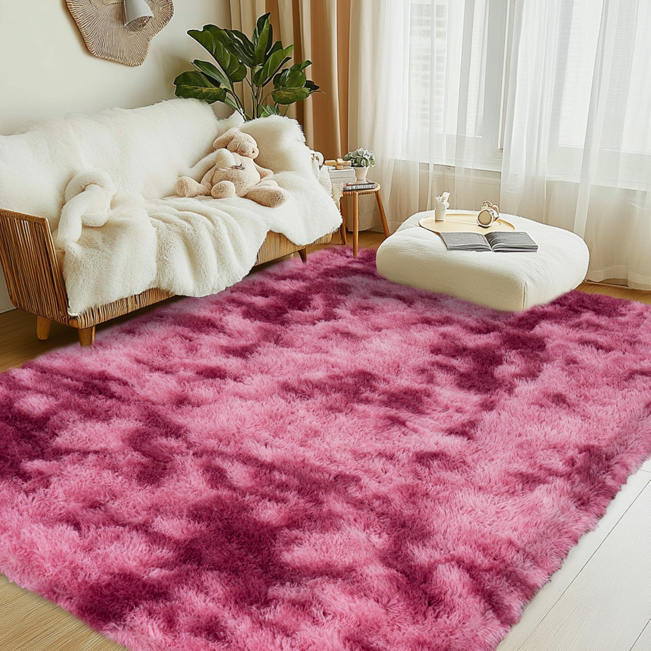 ZENELESS Indoor Fluffy Rugs,5x7ft Fuzzy Non-Slip Carpets for Living ...
