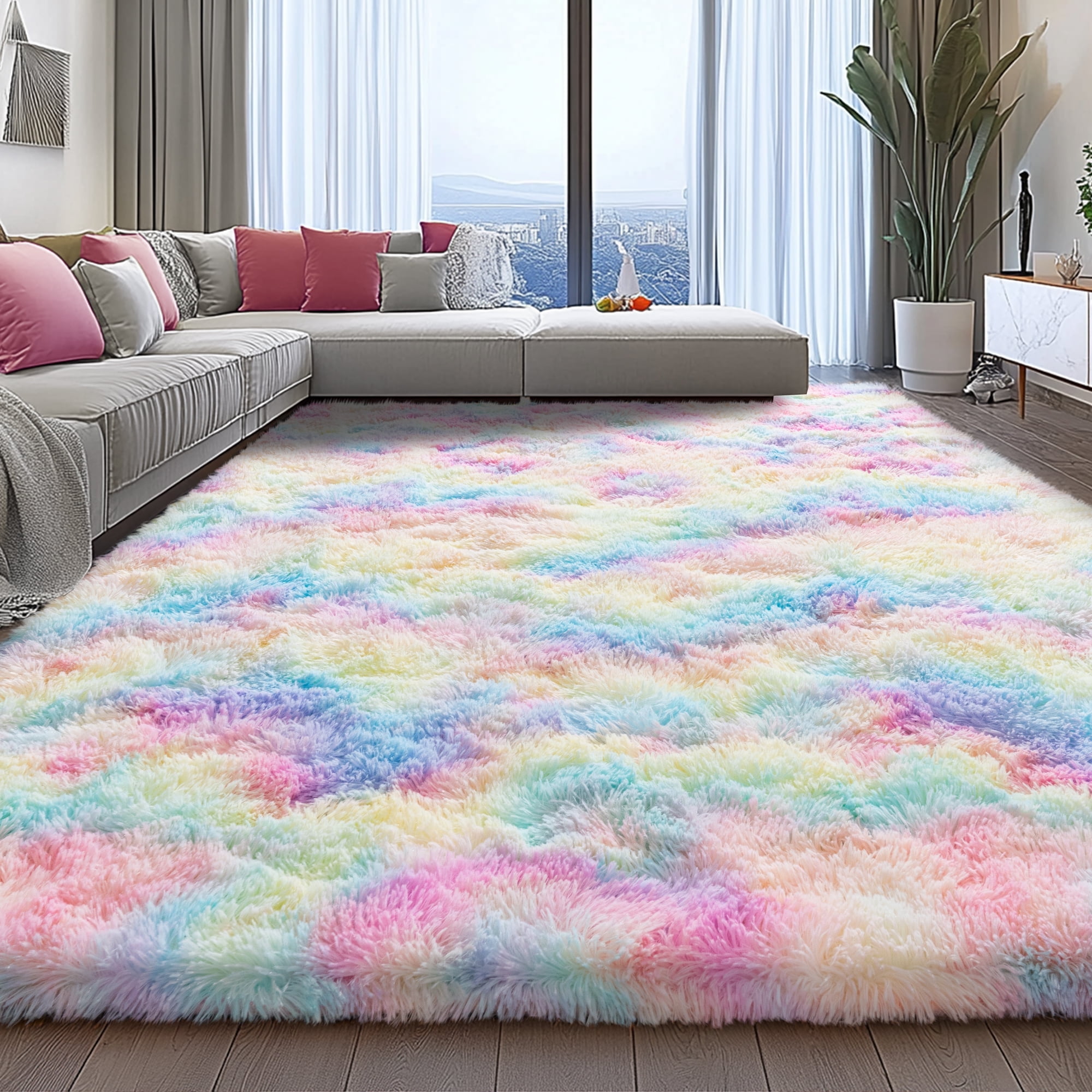 ZENELESS Large Fluffy Area Rugs for Living Room,8x10 Shag Rectangular ...