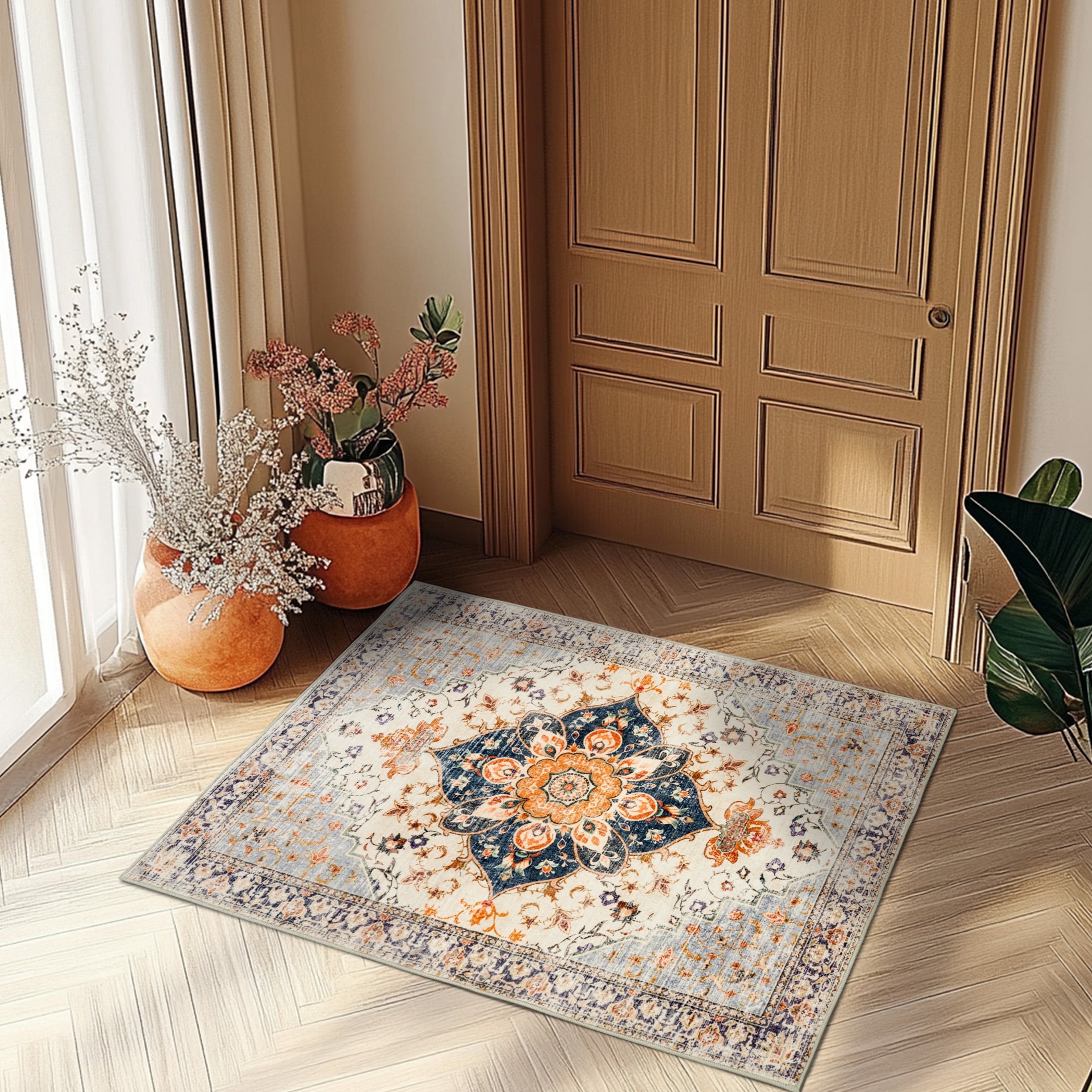 ZENELESS Small Area Rugs,2x3ft Machine Washable Non Slip Vintage Rugs ...