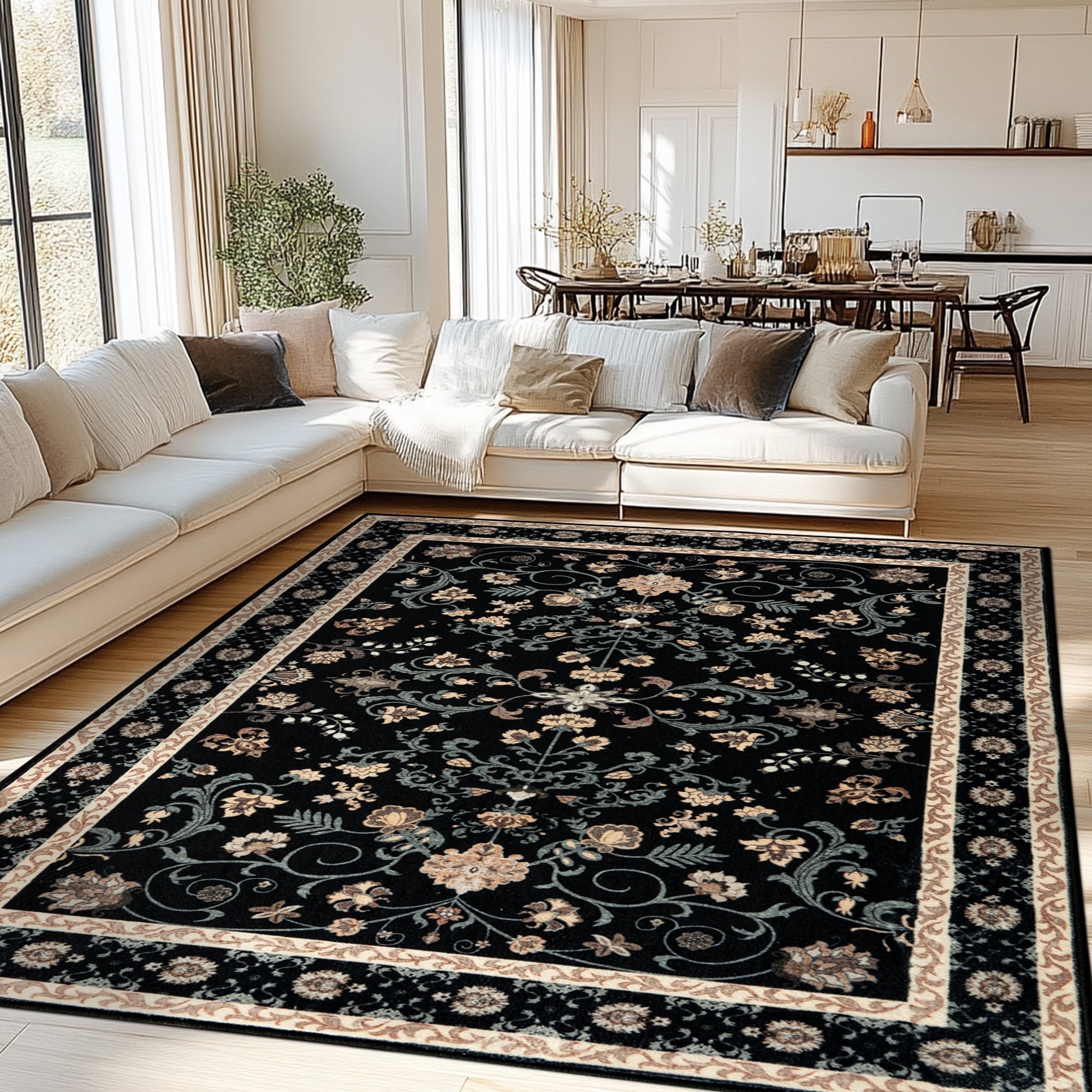 ZENELESS Washable Large Area Rugs for Living Room, 8x10 Non-slip Carpet ...