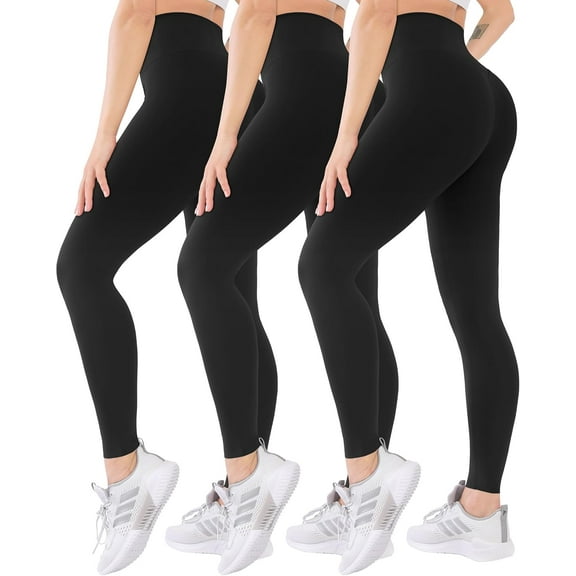 ZENFLX 3 Pack Leggings with Pockets for Women,High Waisted Tummy ...