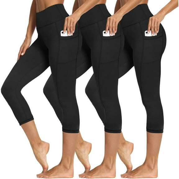 ZENFLX 3 Pack Leggings with Pockets for Women,High Waisted Tummy ...