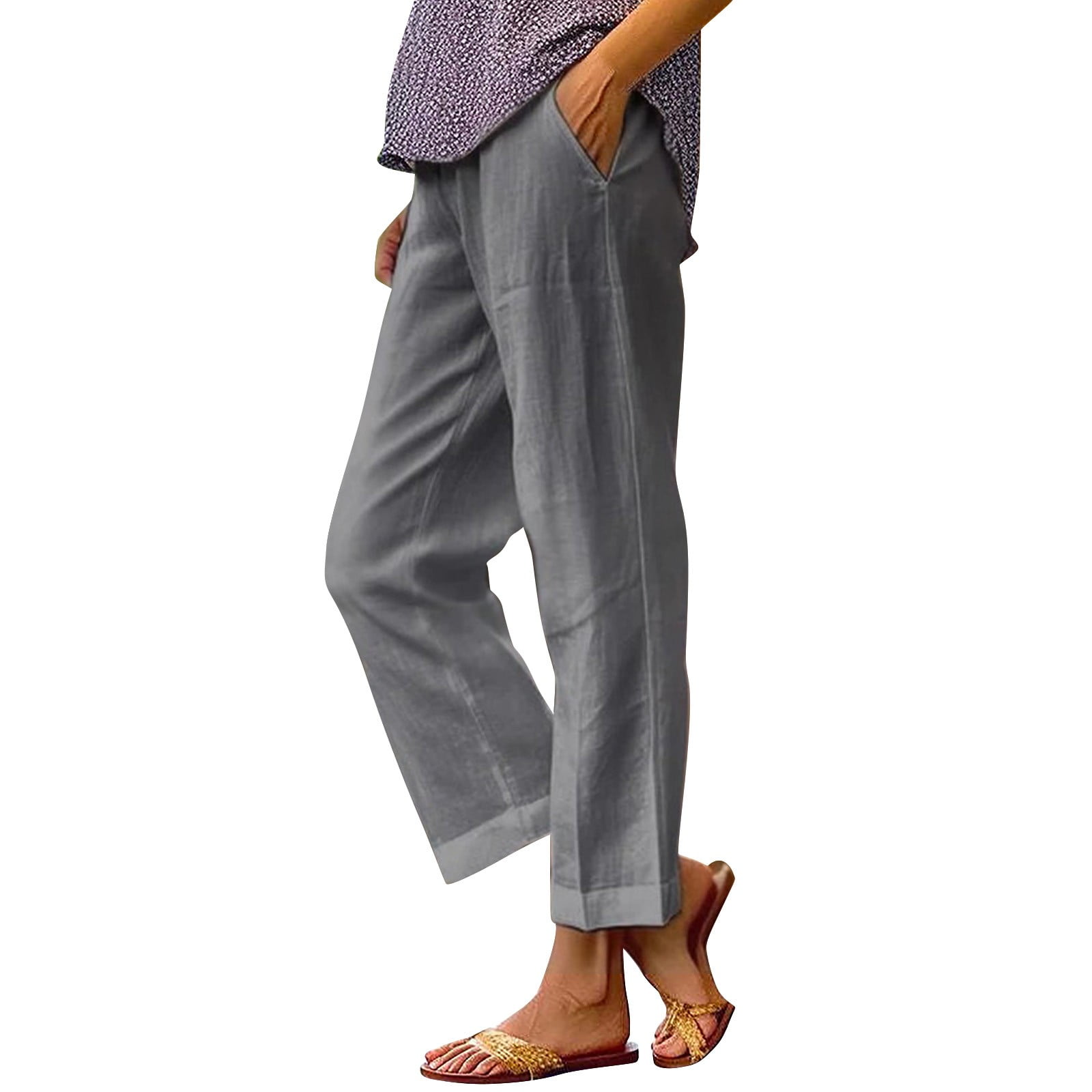 ZENFULYQE 2024 2 Piece Sets for Women Summer Knit Set Wide Leg Linen ...