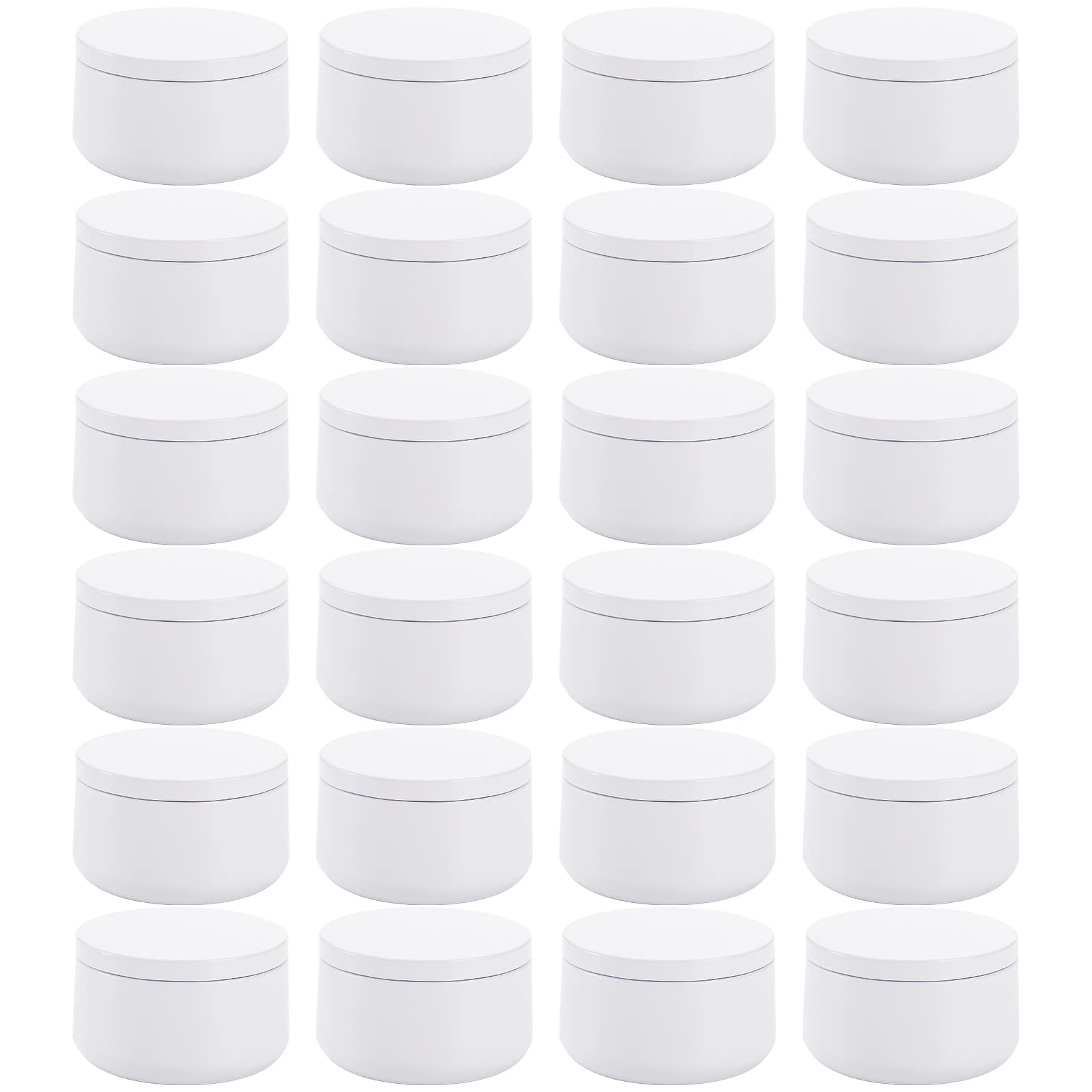 ZENFUN 24 Pieces White Candle Tins, 6 oz Candle Tin with Lids for DIY ...