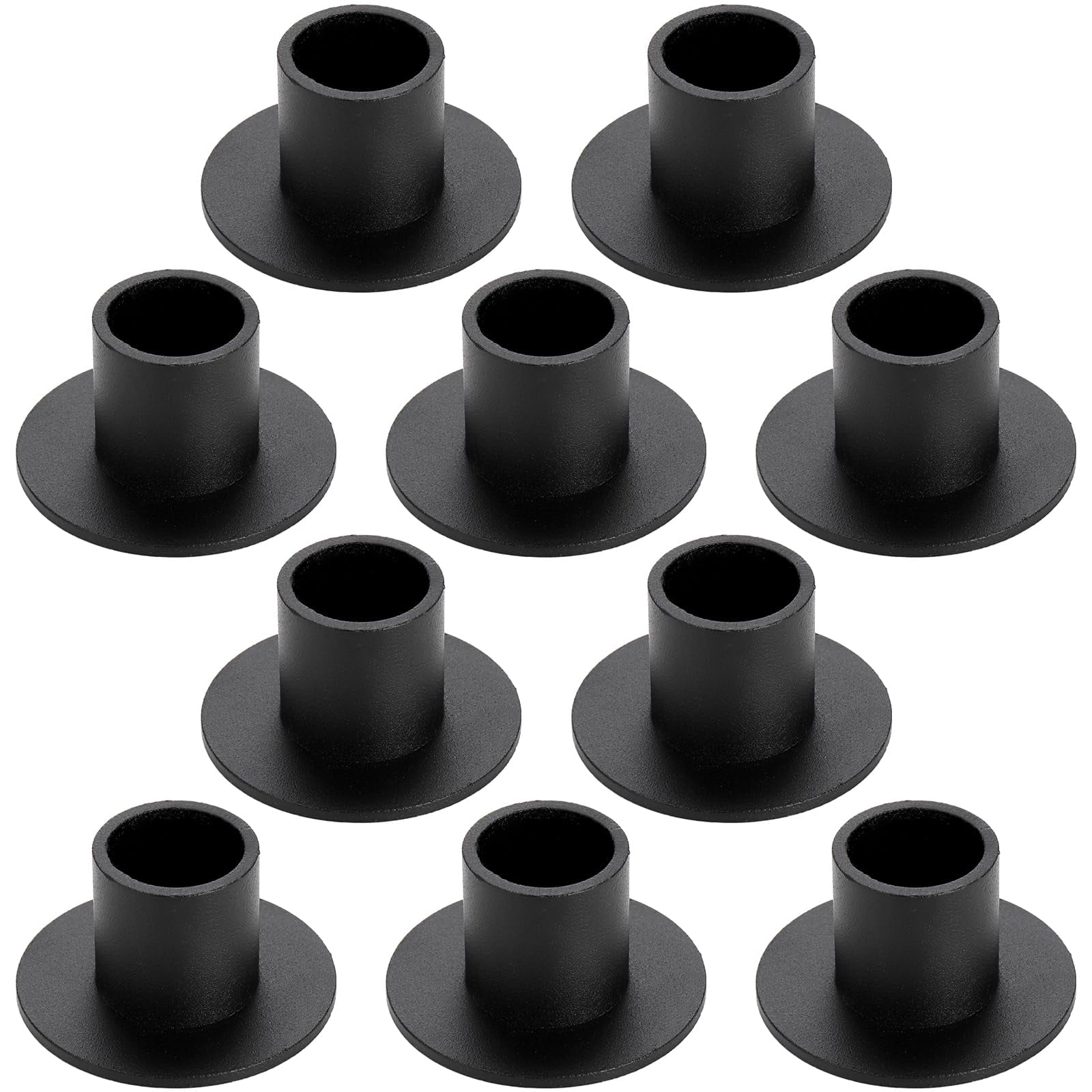 ZENFUN Set of 10 Taper Candle Holders, Iron Black Candlestick Holders ...