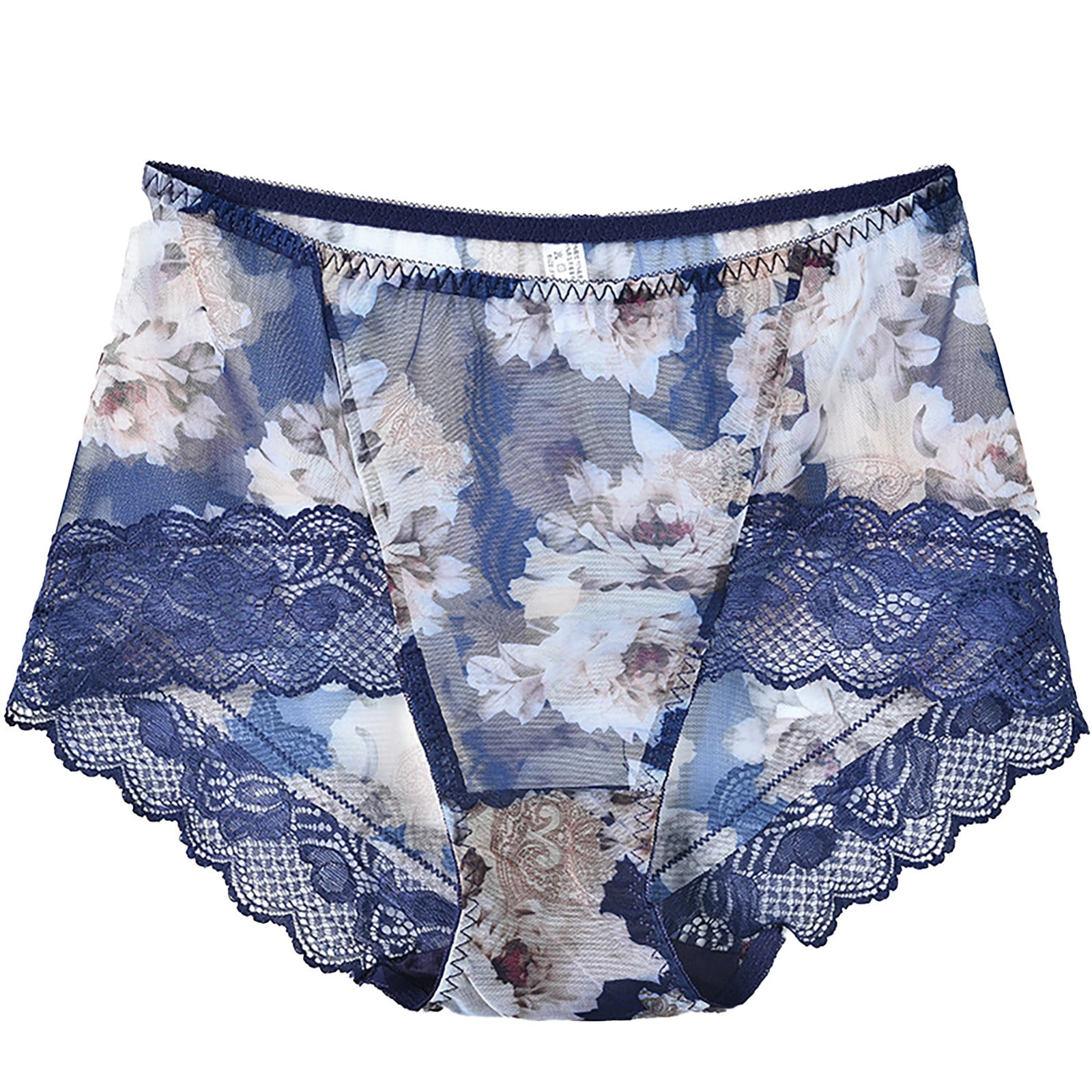 ZENJIAH Women's Seamless Mesh Underwear High-Waisted Retro Print No ...