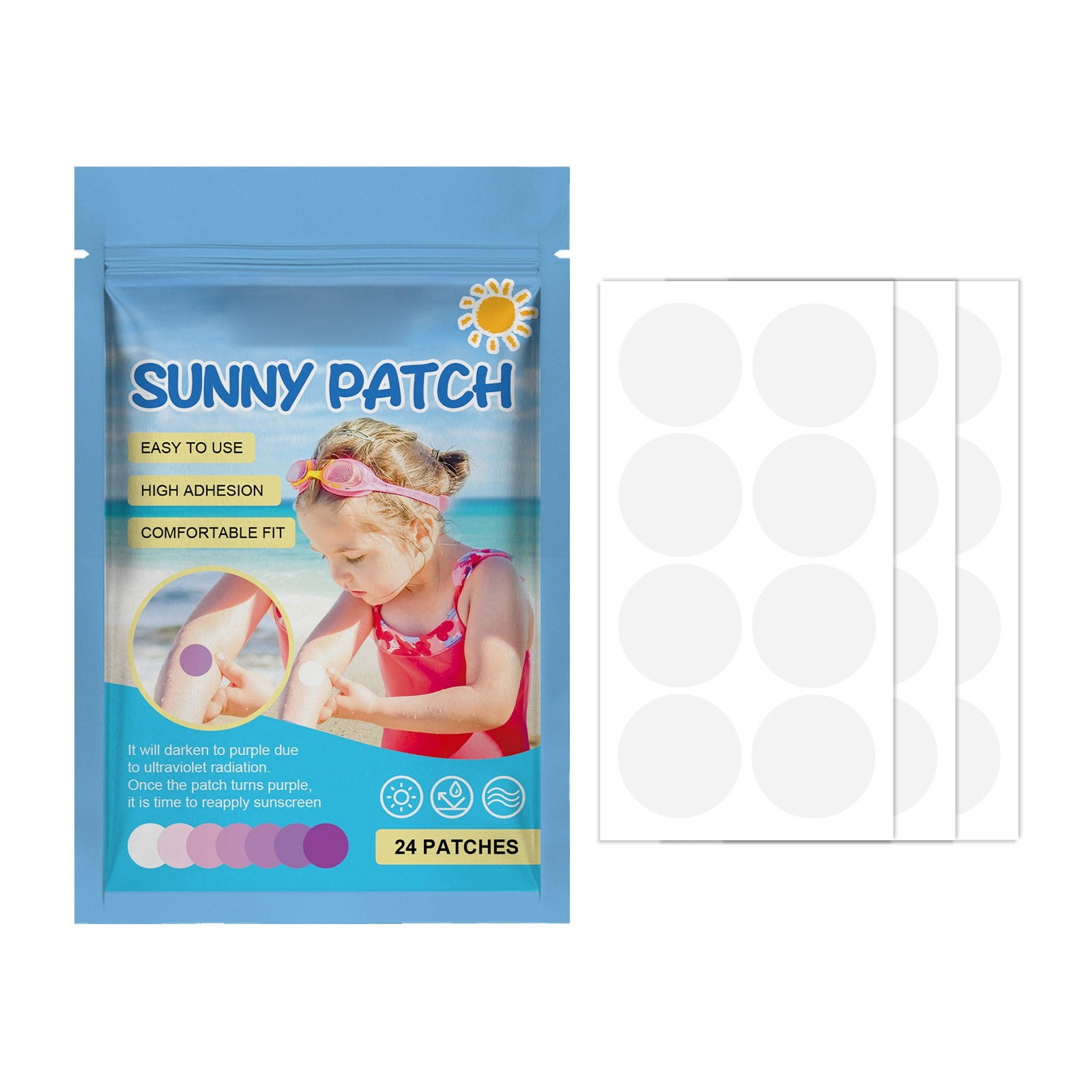 ZENMELE 24 Pcs Stickers For Sunscreen Detection Stickers Detection ...