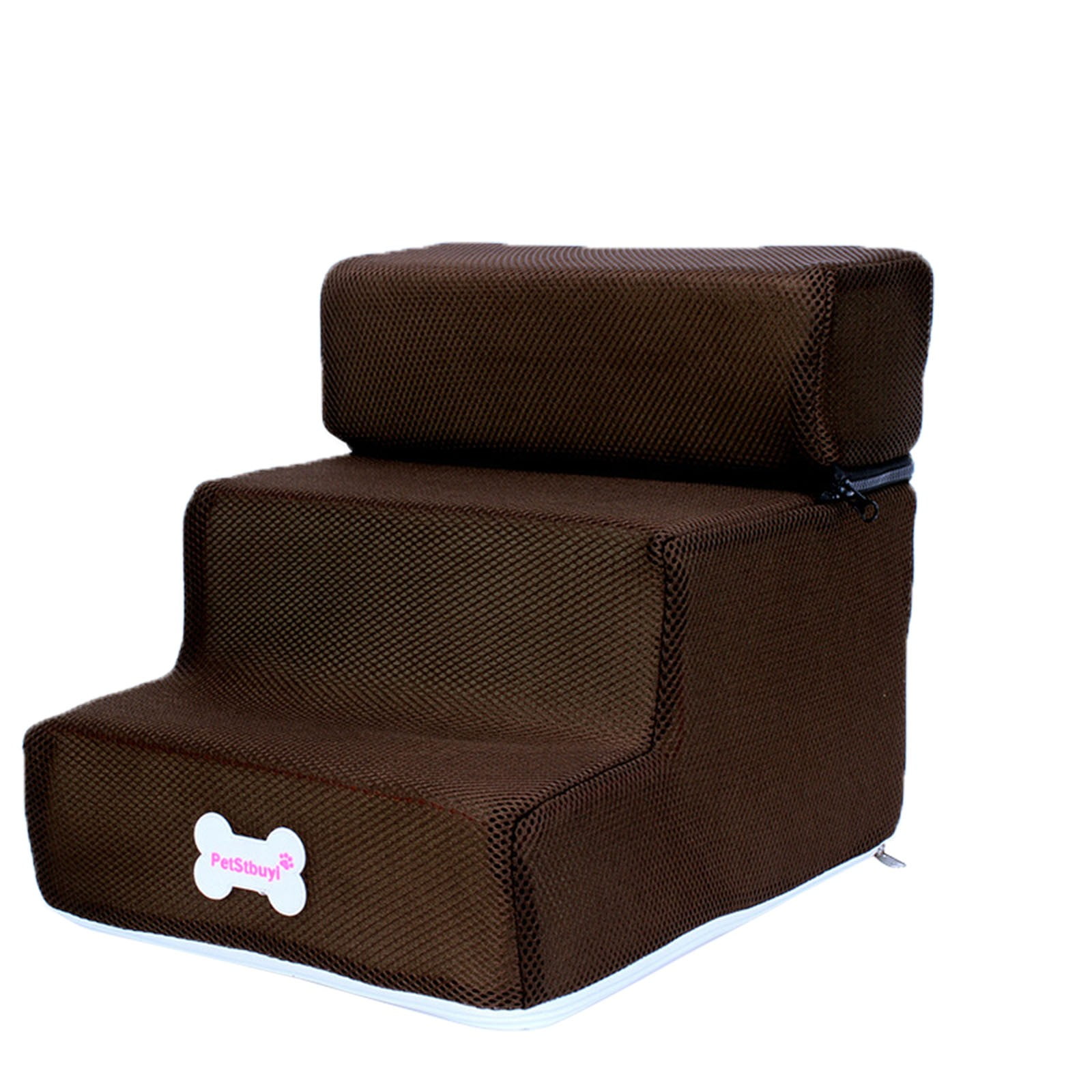 ZENMELE 3 Step Dog Step Stairs Pet Ladder Cover Removable Comfortable ...