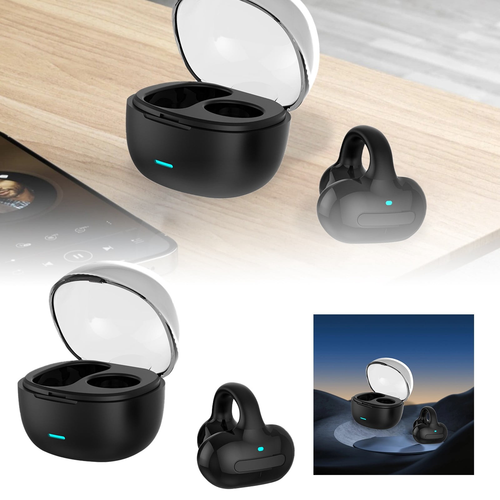 ZENMELE Earphone Single Ear Clip On Style Non In Ear And Over The Ear ...