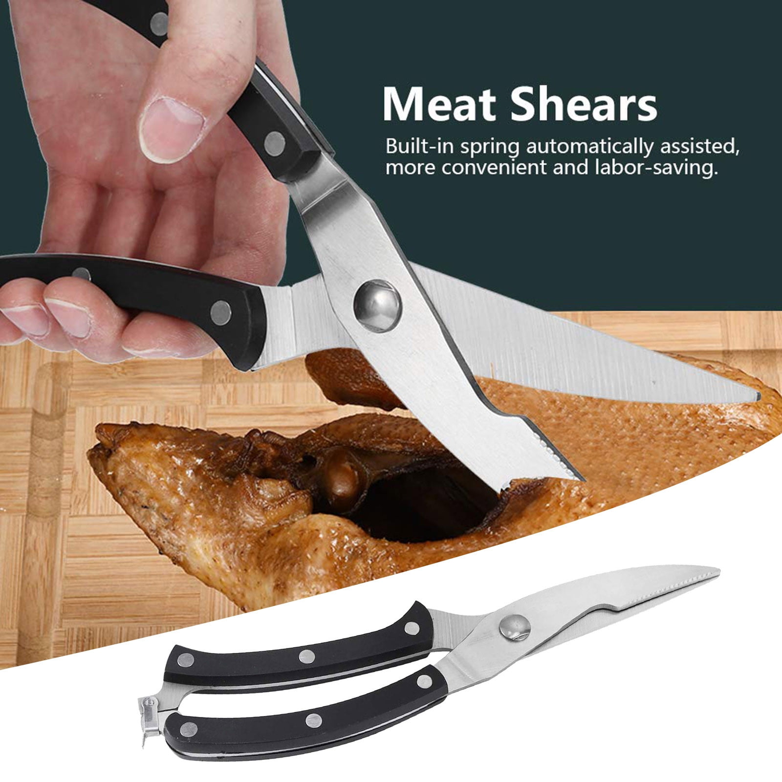 ZENMELE Fish Bone Scissors Proof Poultry Shears Ergonomic Stainless ...