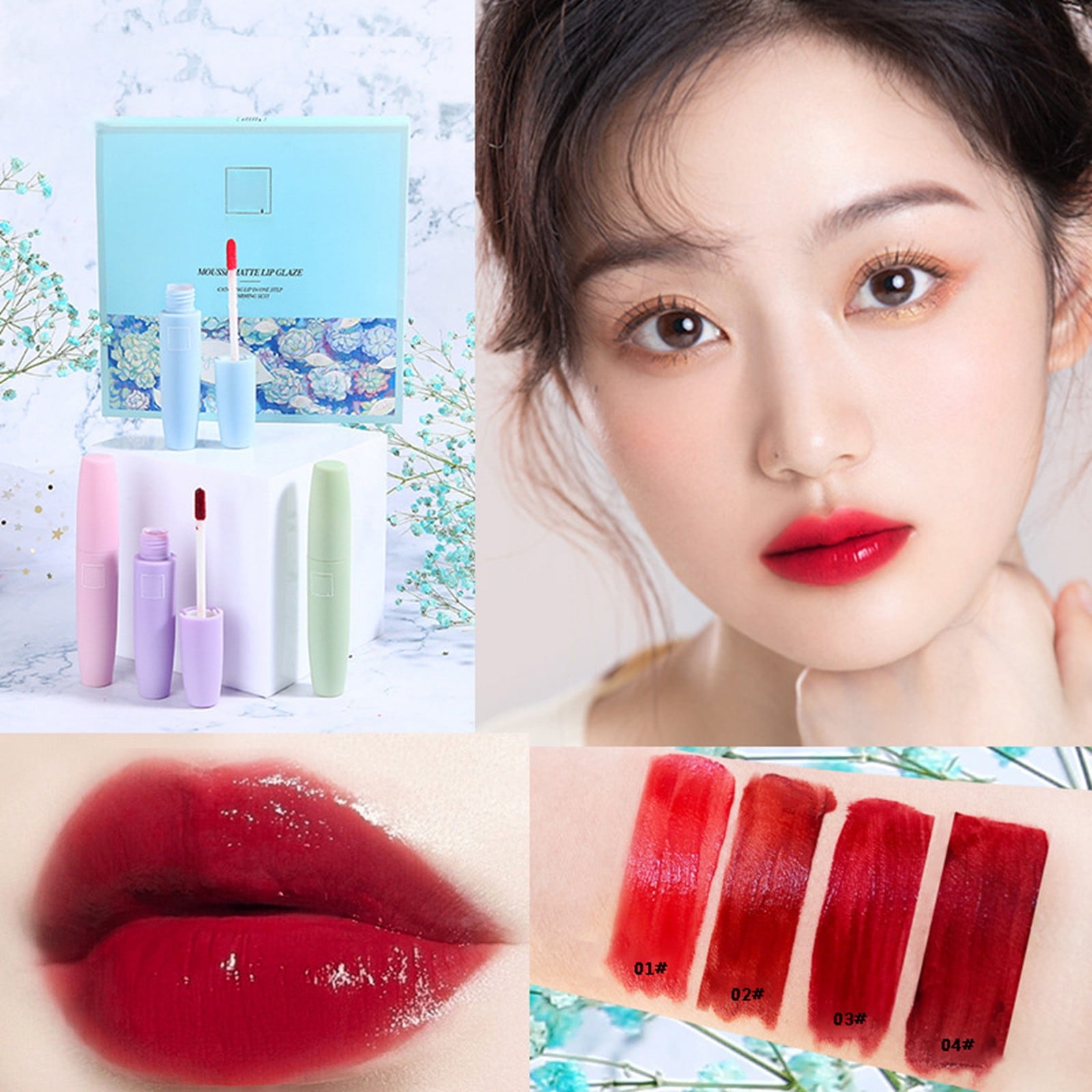 Zenmele Lipstick 4 Pack Of Velvet Lip Glaze Set Moisturizing Non Stick