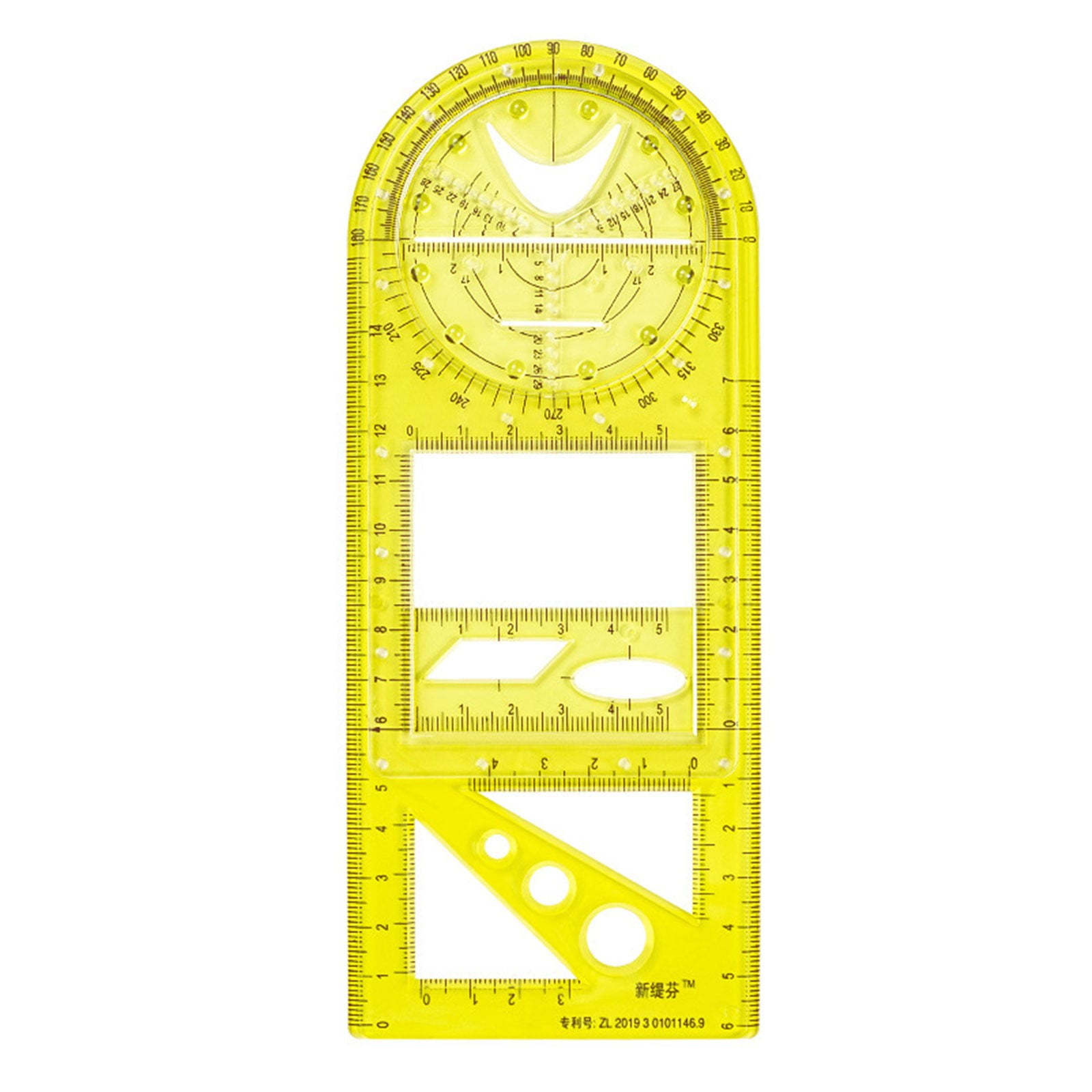 ZENMELE School Supplies Multifunctional Geometric Ruler Drawing Ruler ...