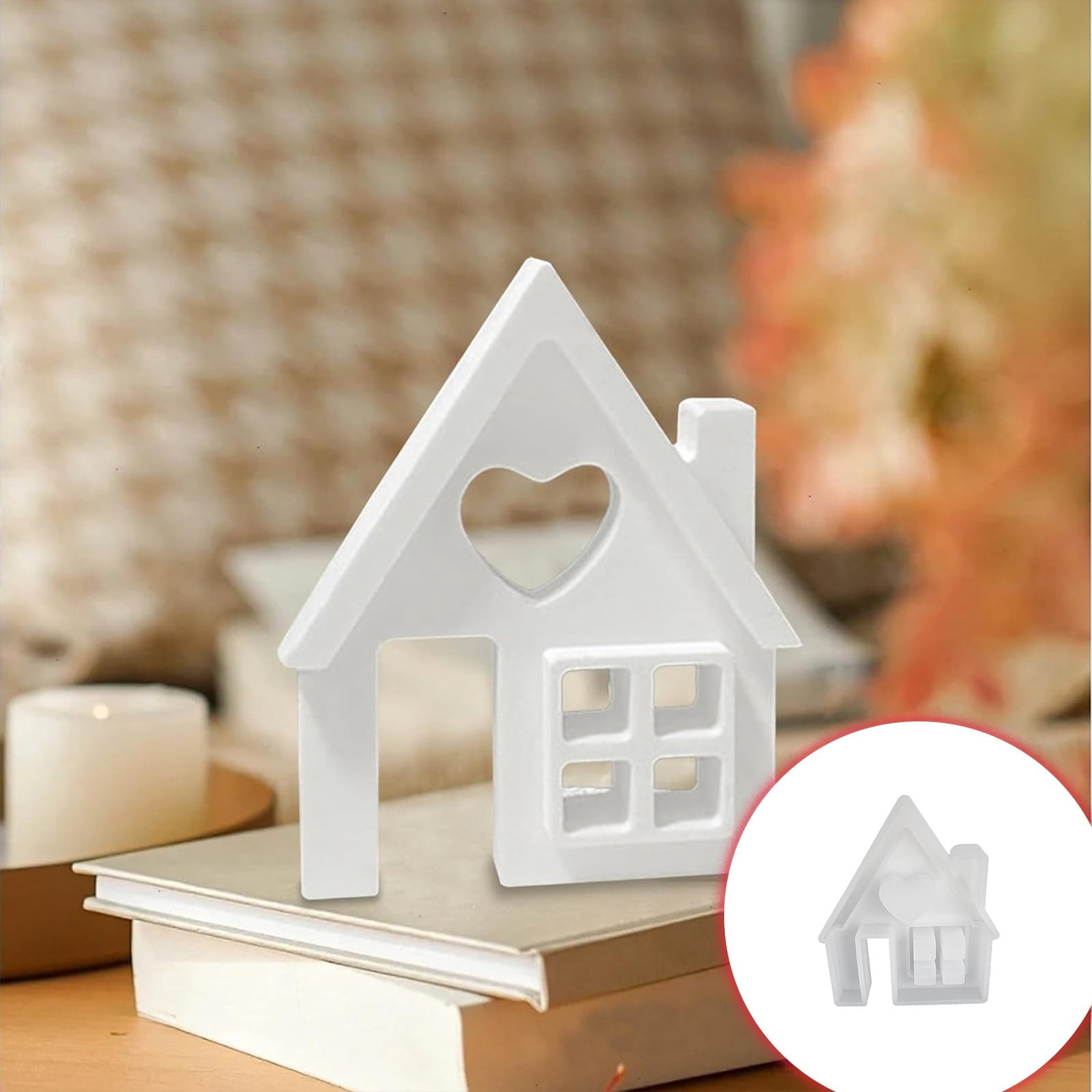 ZENMELE Silicone Casting House Candlestick With Windows Casting ...