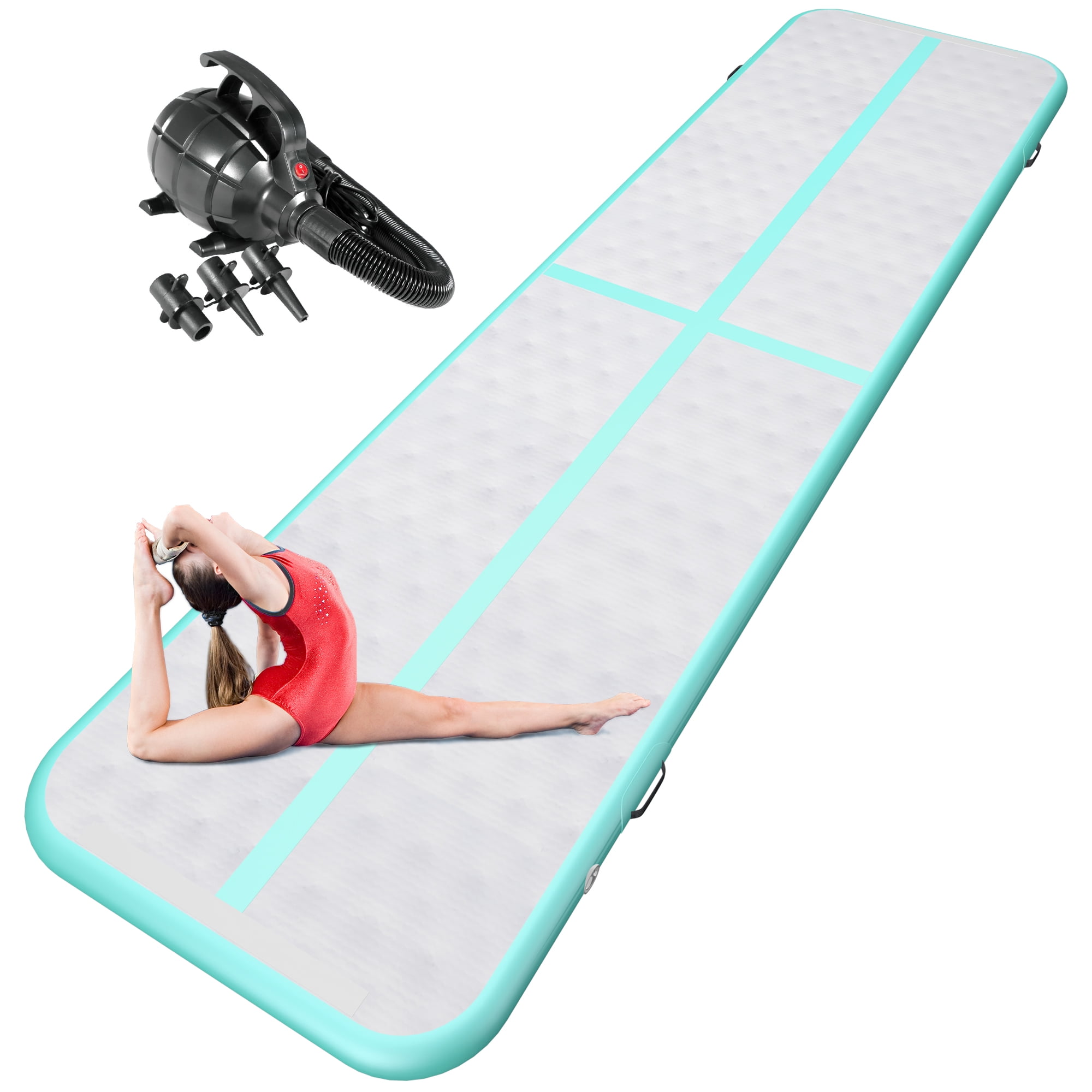 "ZENOVA 16ft Inflatable Floating Water Pad, 4"" Thick Air Track Gym Mat ...
